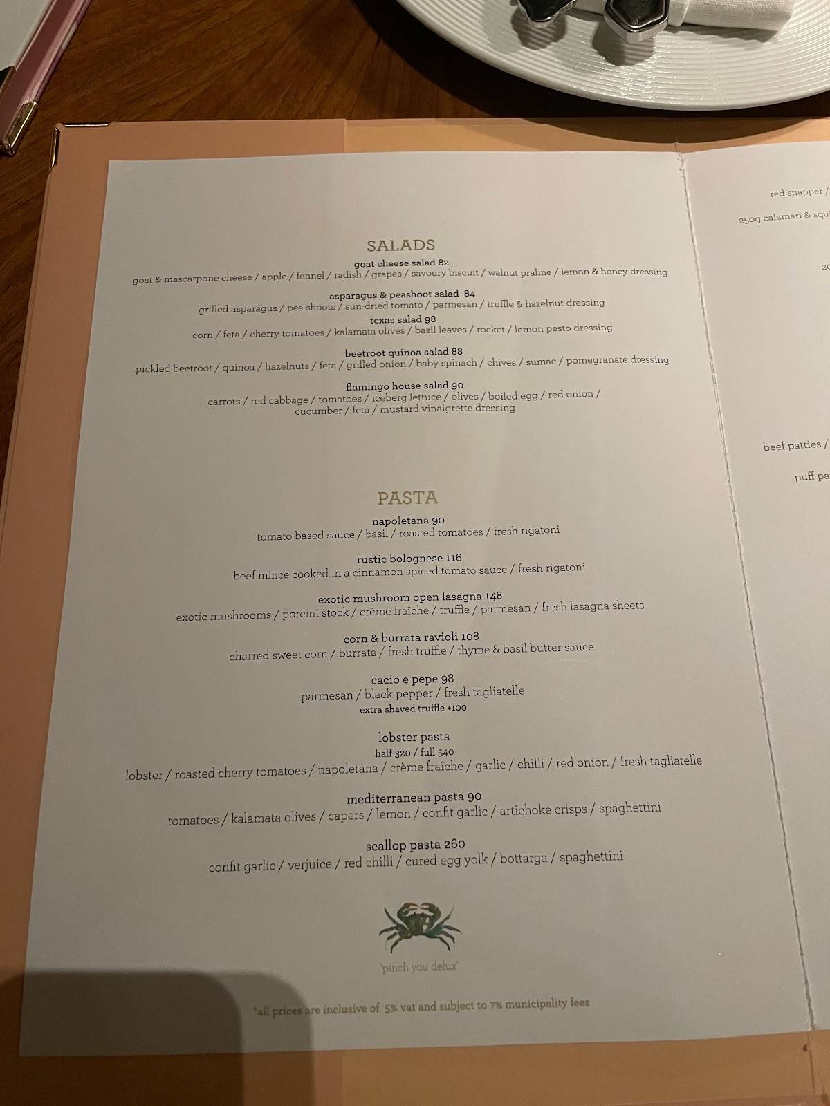 Menu at Flamingo Room by tashas Dubai restaurant, Dubai