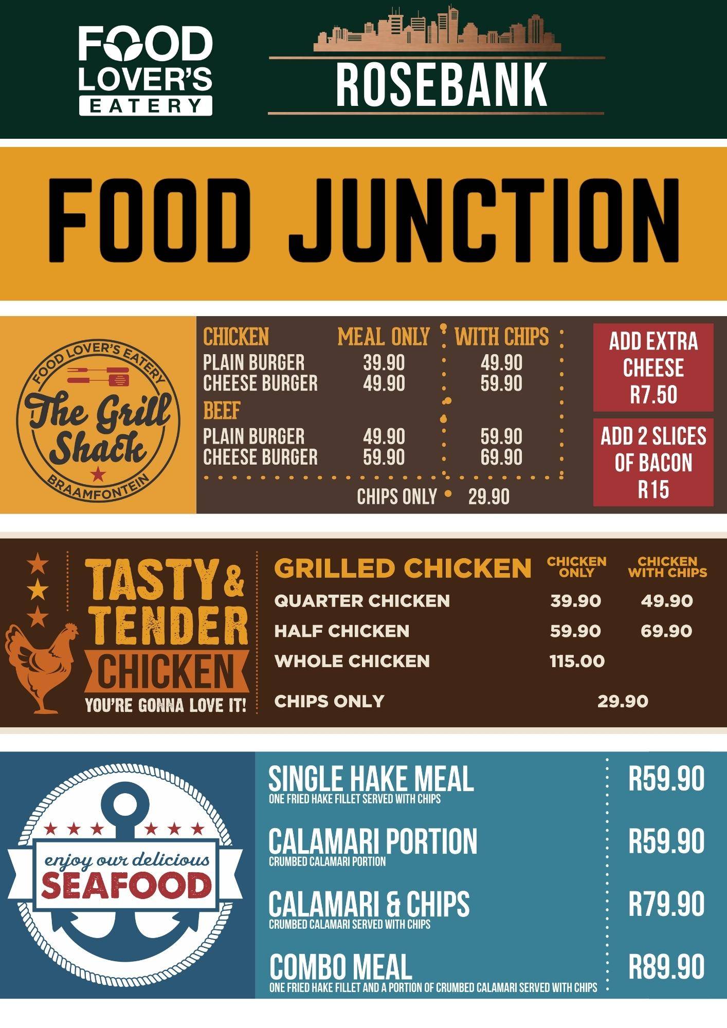 Menu at Food Lover's Eatery Rosebank restaurant, Johannesburg, Ground Floor
