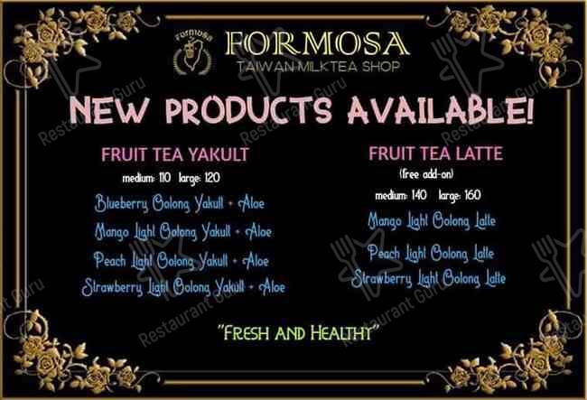 Menu at Formosa, Mandaue City