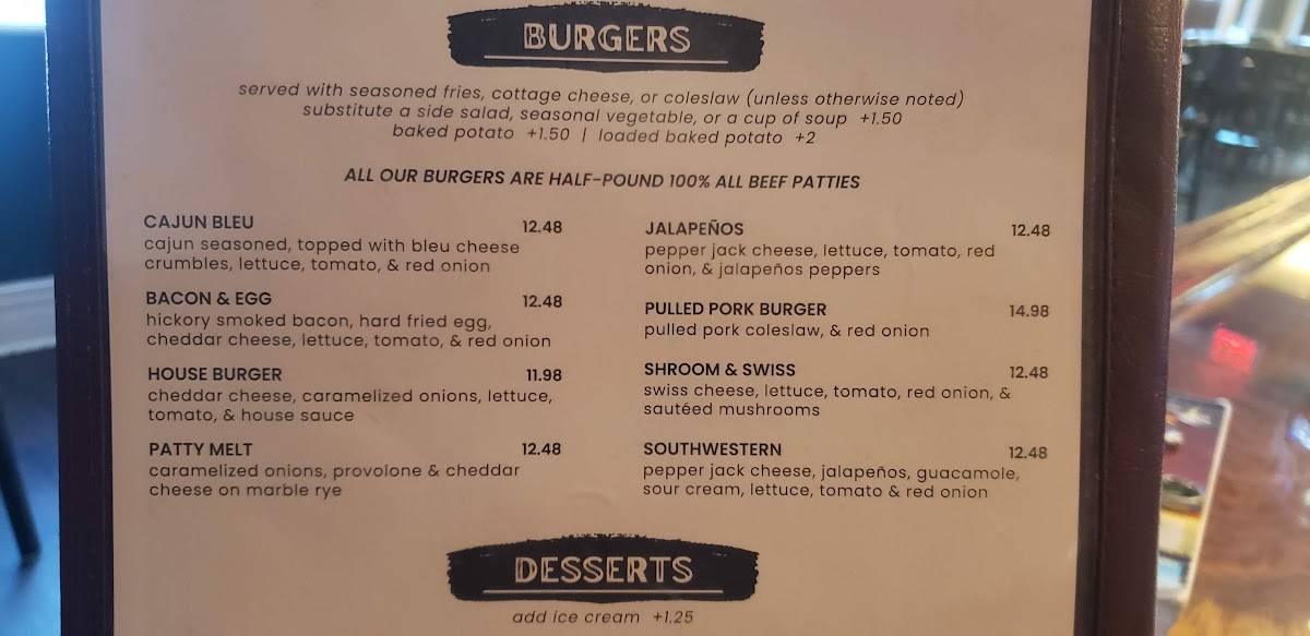 Menu at Graham's Grill & Pub, North Sioux City