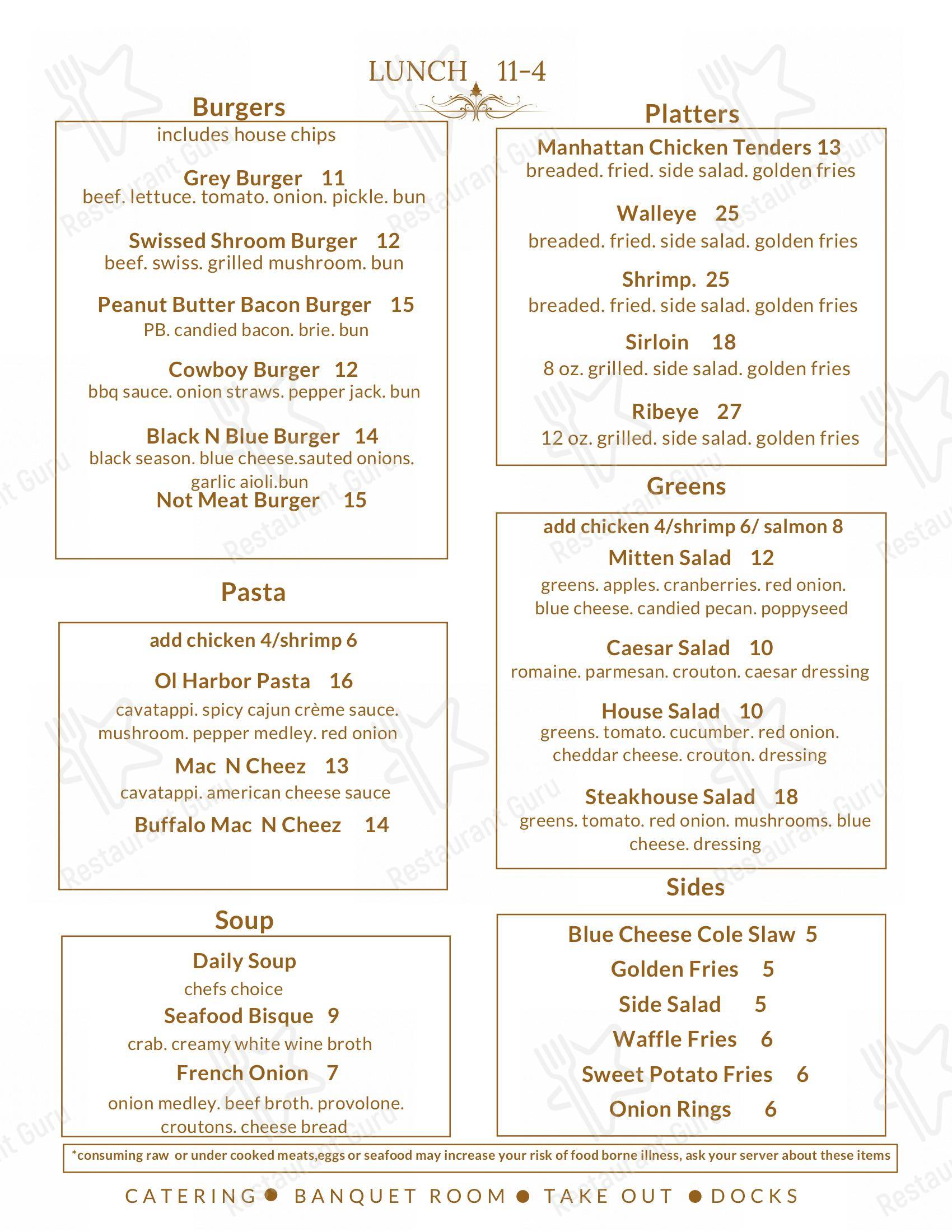 Menu at Grey Heron Grille & Spirits pub & bar, Monroe
