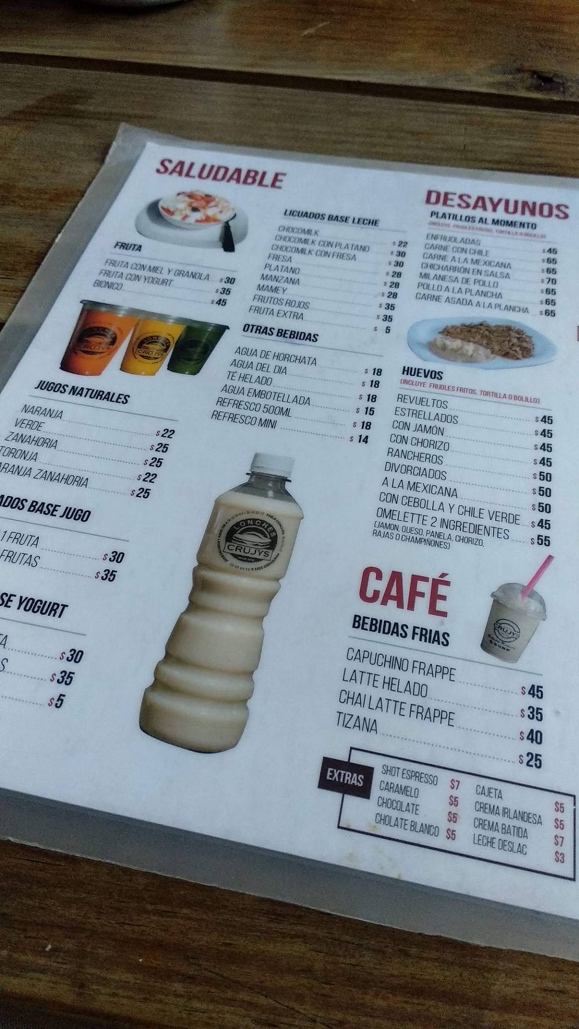 Carta del restaurante Crujys, Guadalajara, Diag. Golfo del Cortés 3044