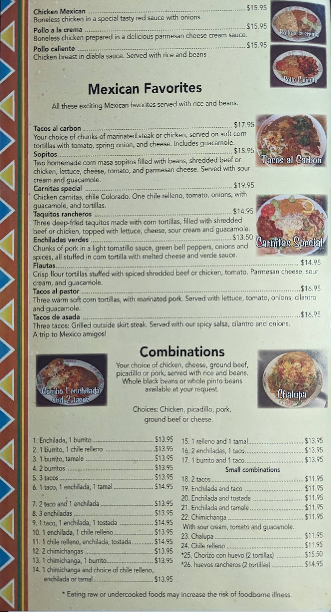 Menu at Guadalajara Grill restaurant, Jefferson