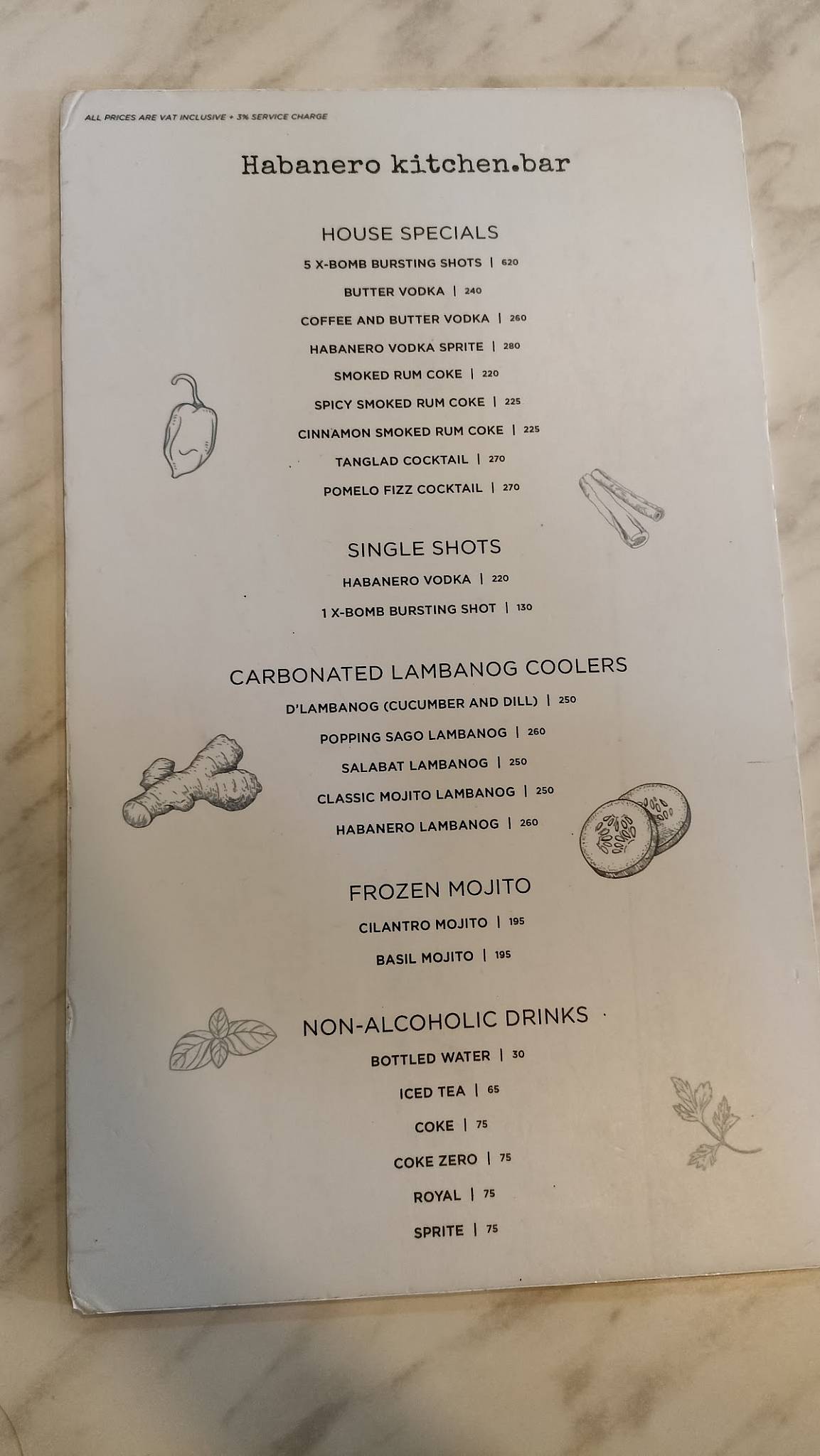 Menu at Habanero Kitchen Bar, Quezon City, Araneta Center