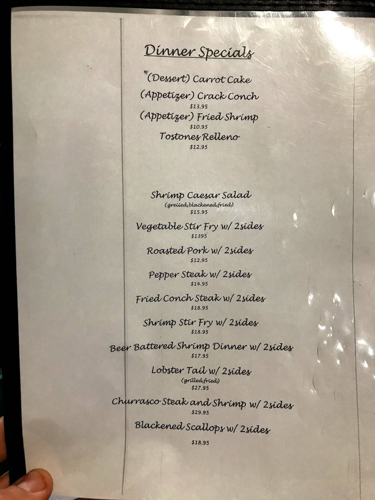 Menu at Habanos Oceanfront Dining pub & bar, Islamorada