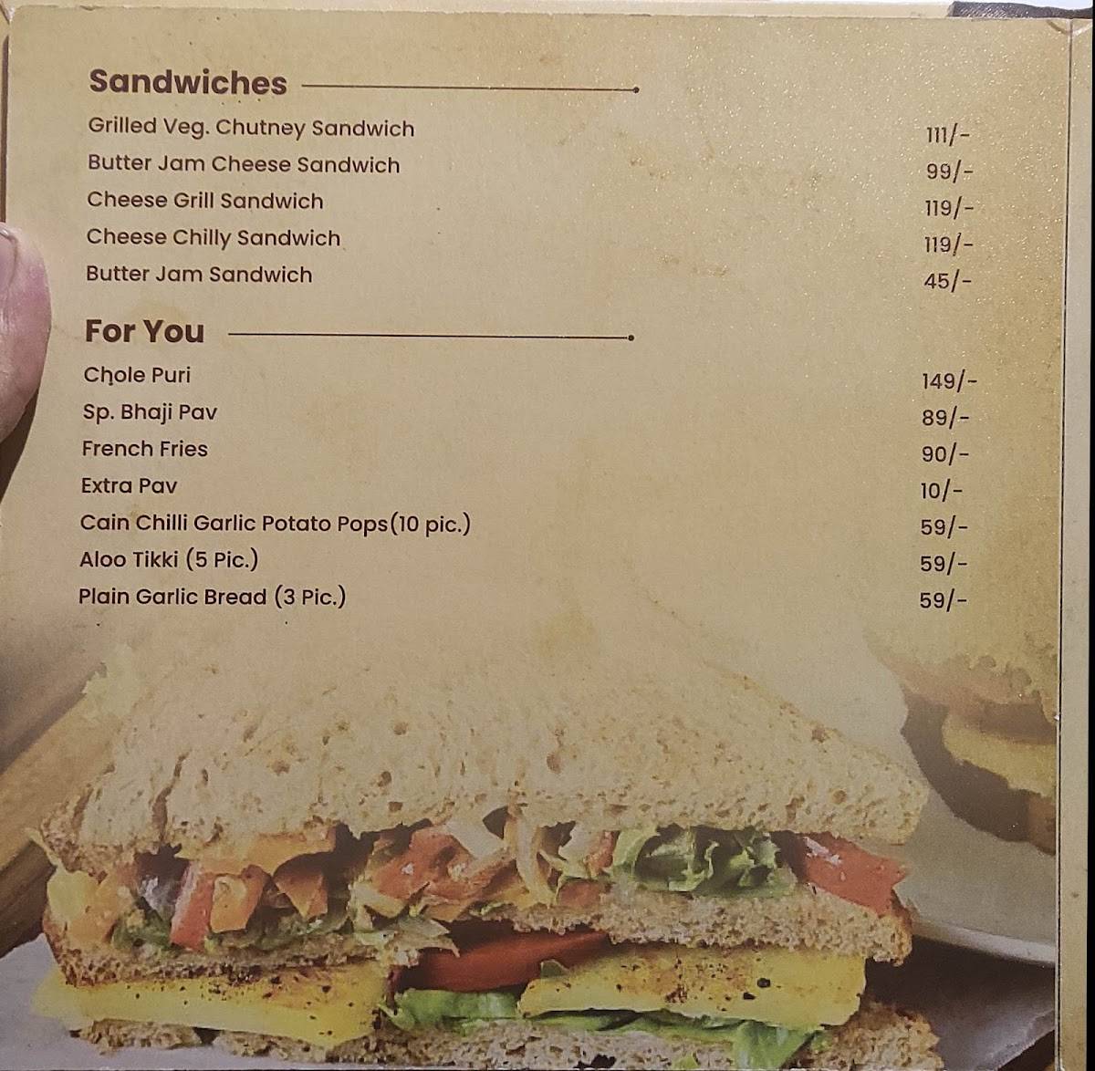 Menu at Hare krishna hotel, Surendranagar