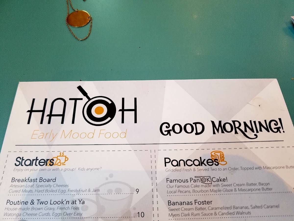 Menu at Hatch Early Mood Food restaurant, Oklahoma City, 1101 N ...