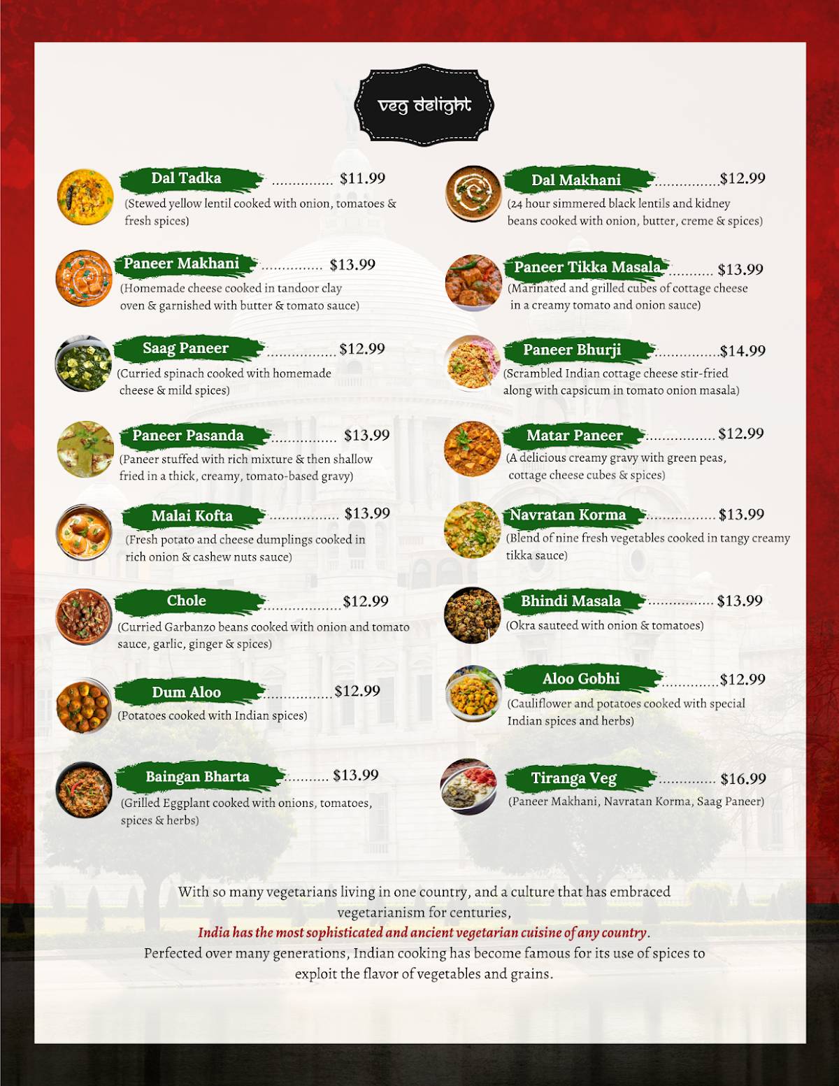 Menu at Indian Delight Hattiesburg restaurant, Hattiesburg
