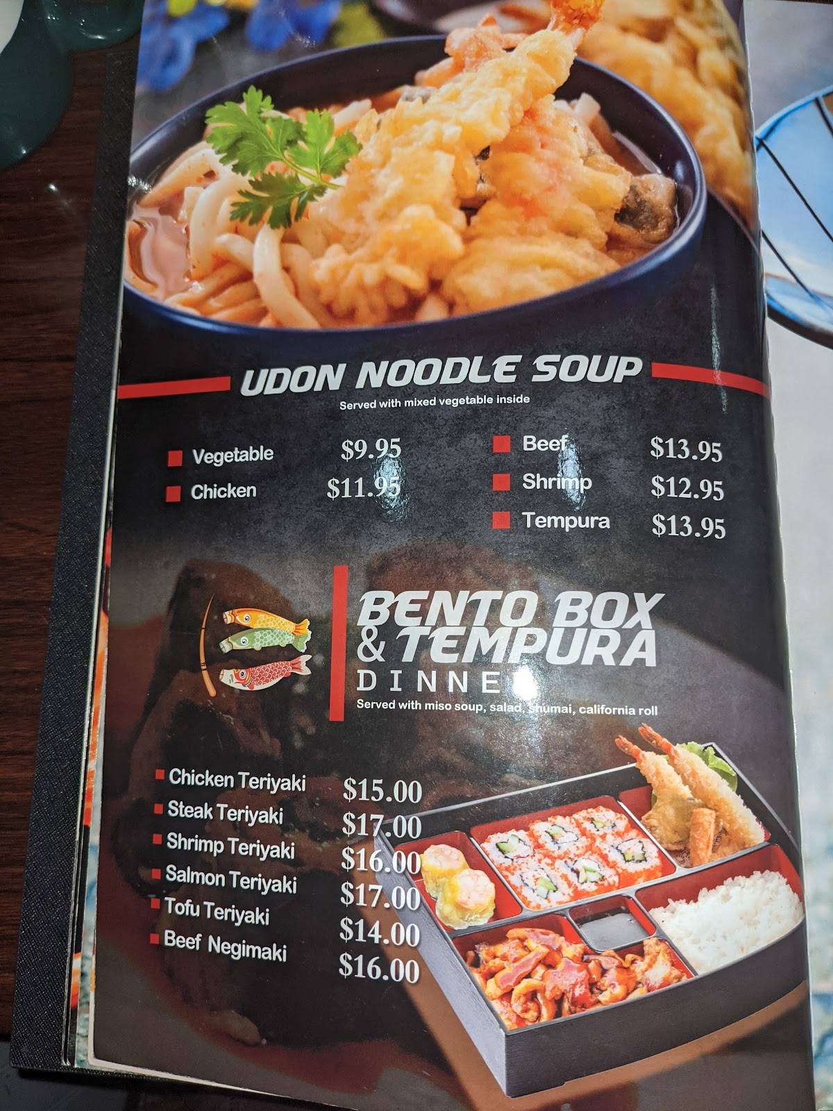 Menu at Hayashi Mayple Japanese Restaurant, Chardon