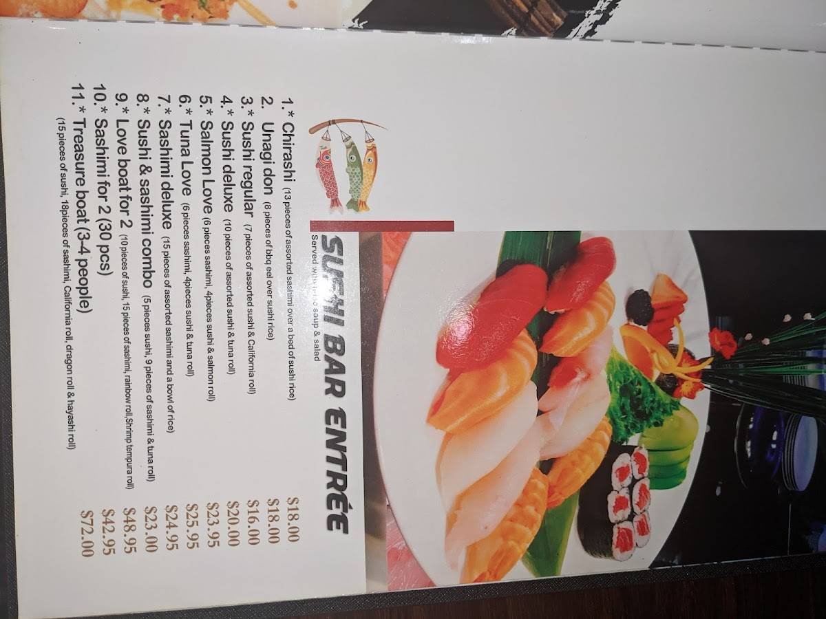 Menu at Hayashi Mayple Japanese Restaurant, Chardon