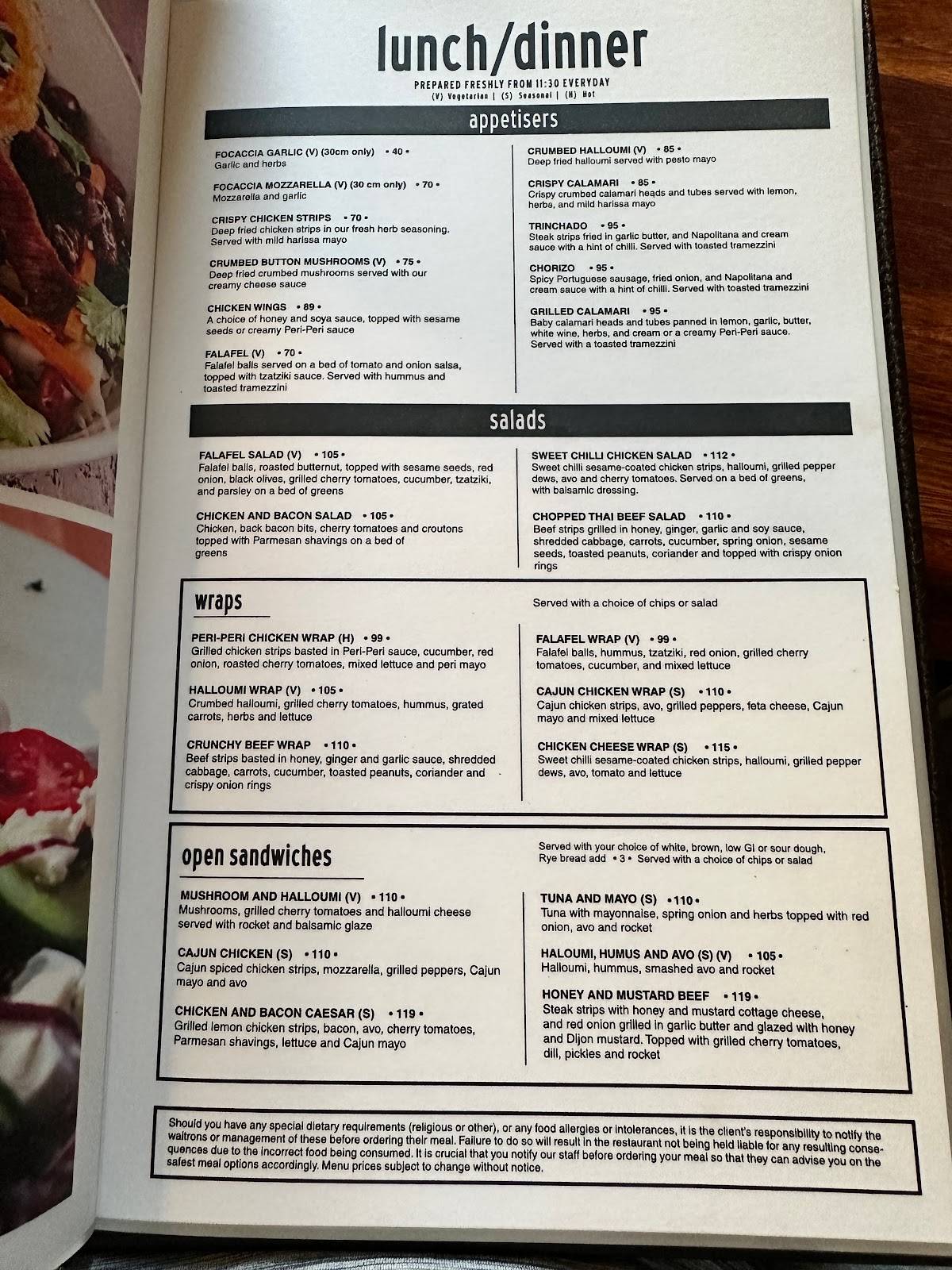Menu at Essence Cafe & Pizzeria Hillcrest, Hillcrest, Corner