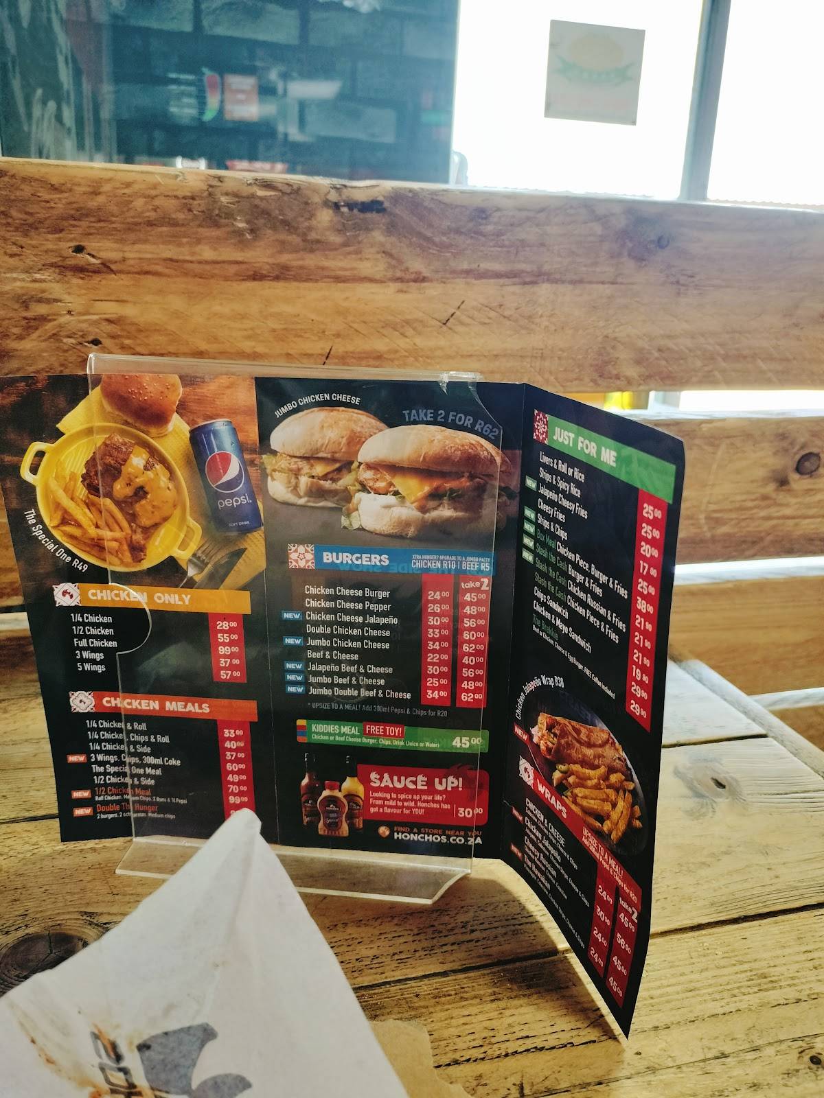 Menu at Honchos Ladysmith restaurant, Ladysmith, 25 Queen St