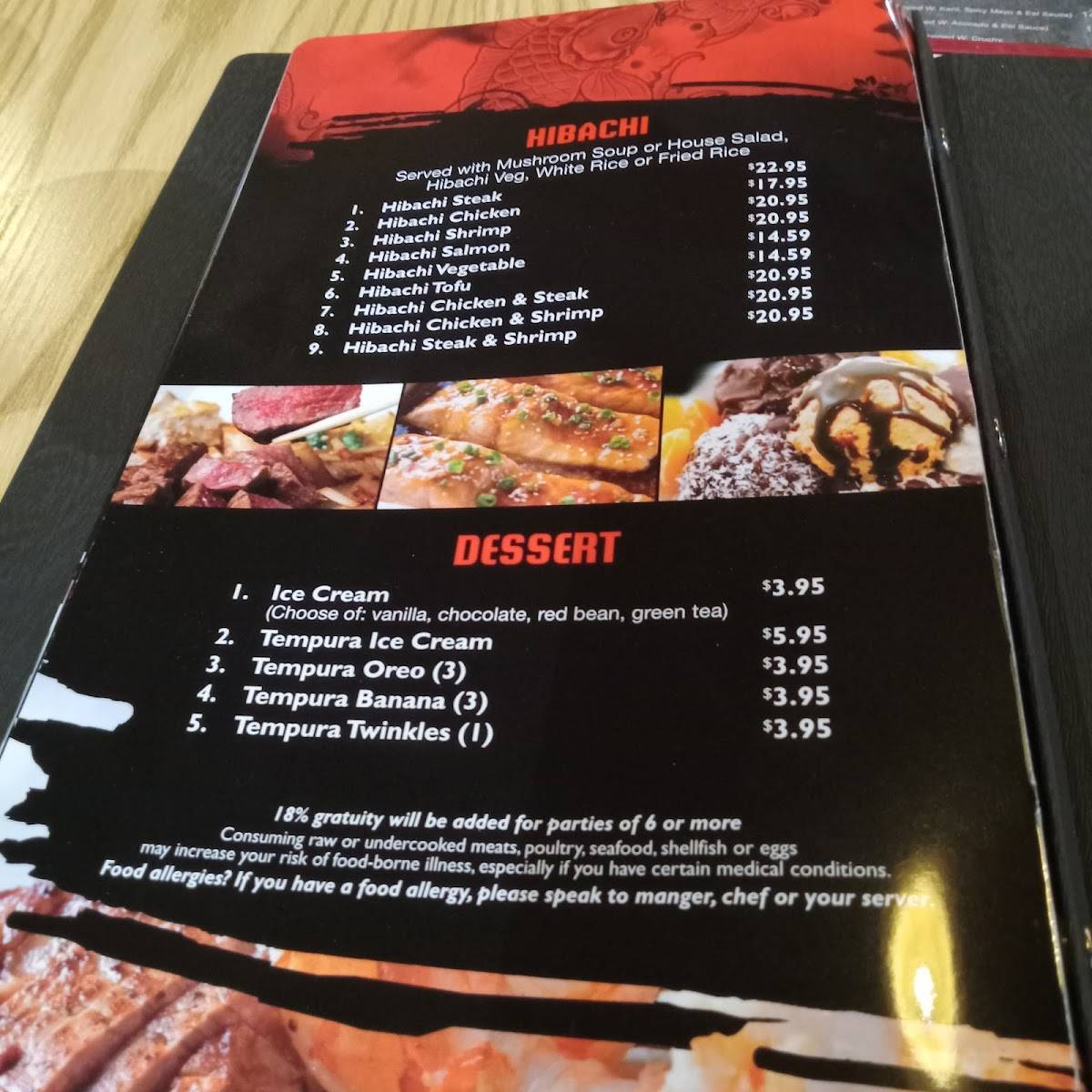 Menu at Sumo Sushi All You Can Eat & Bubble Tea restaurant, Houston