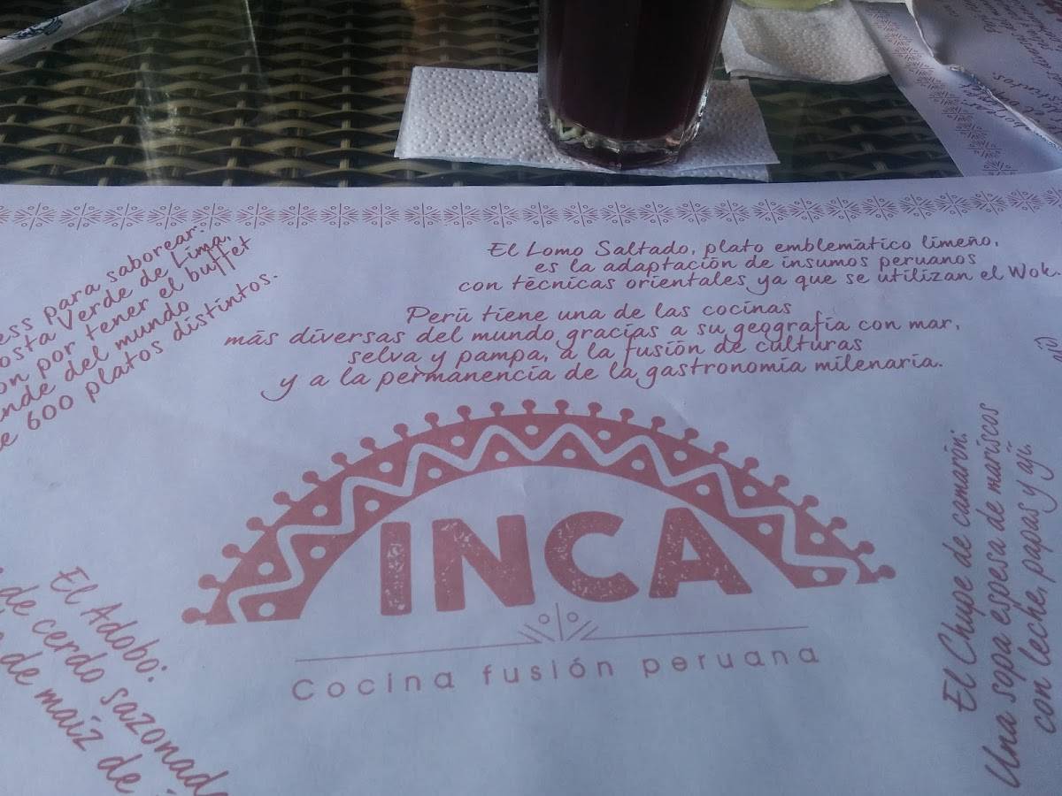 Carta de Inca Restaurante, Villavicencio