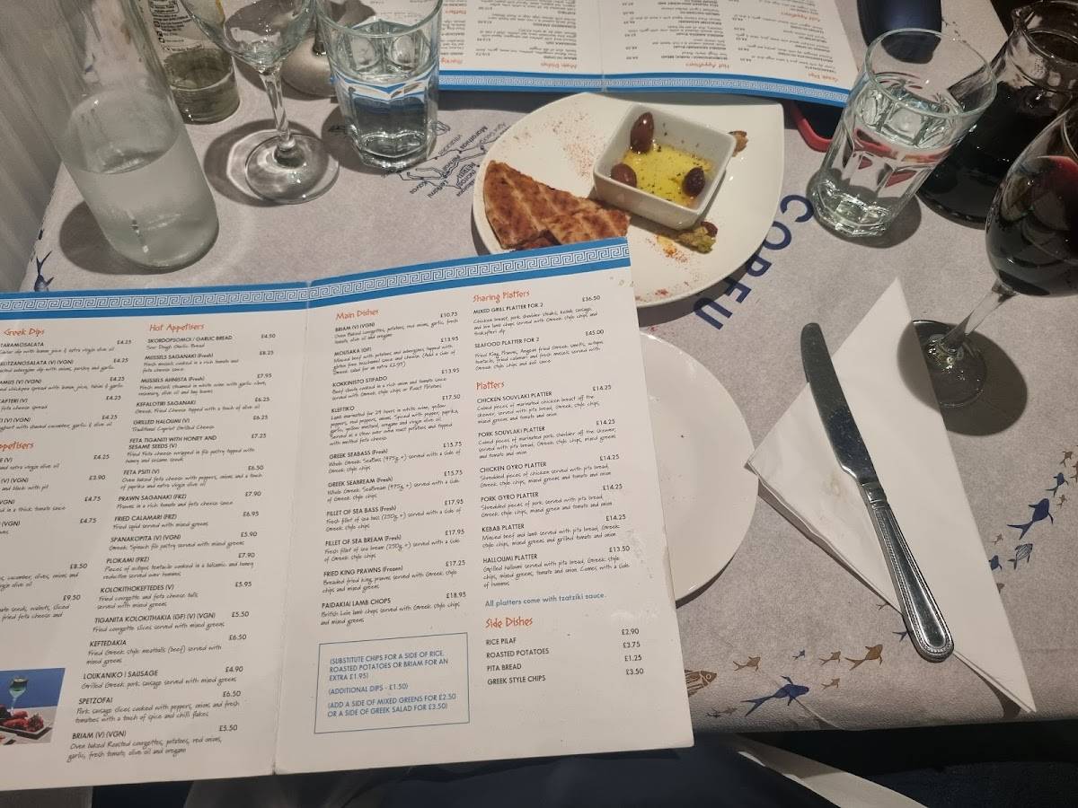 Menu at Island restaurant, Worcester