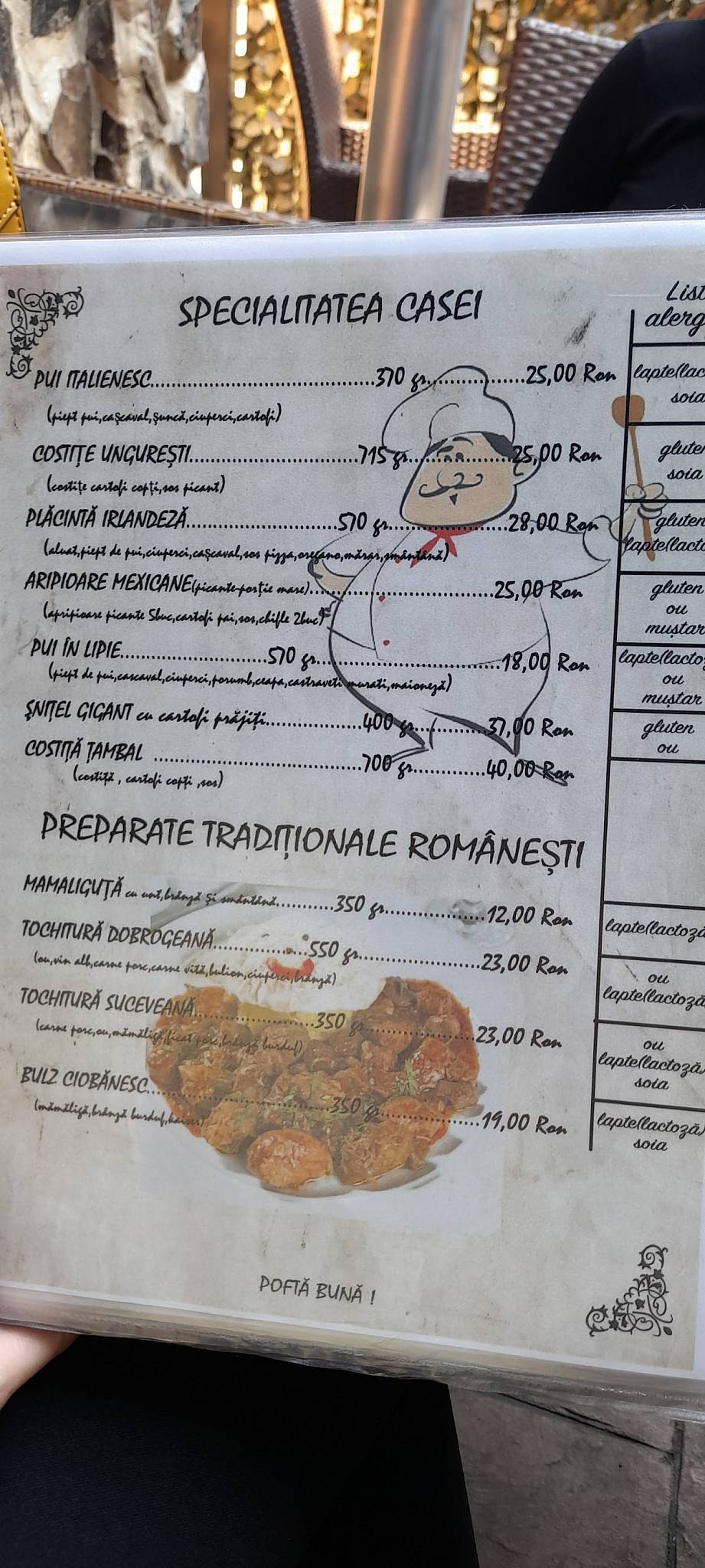 Menu at Alex, Jibou