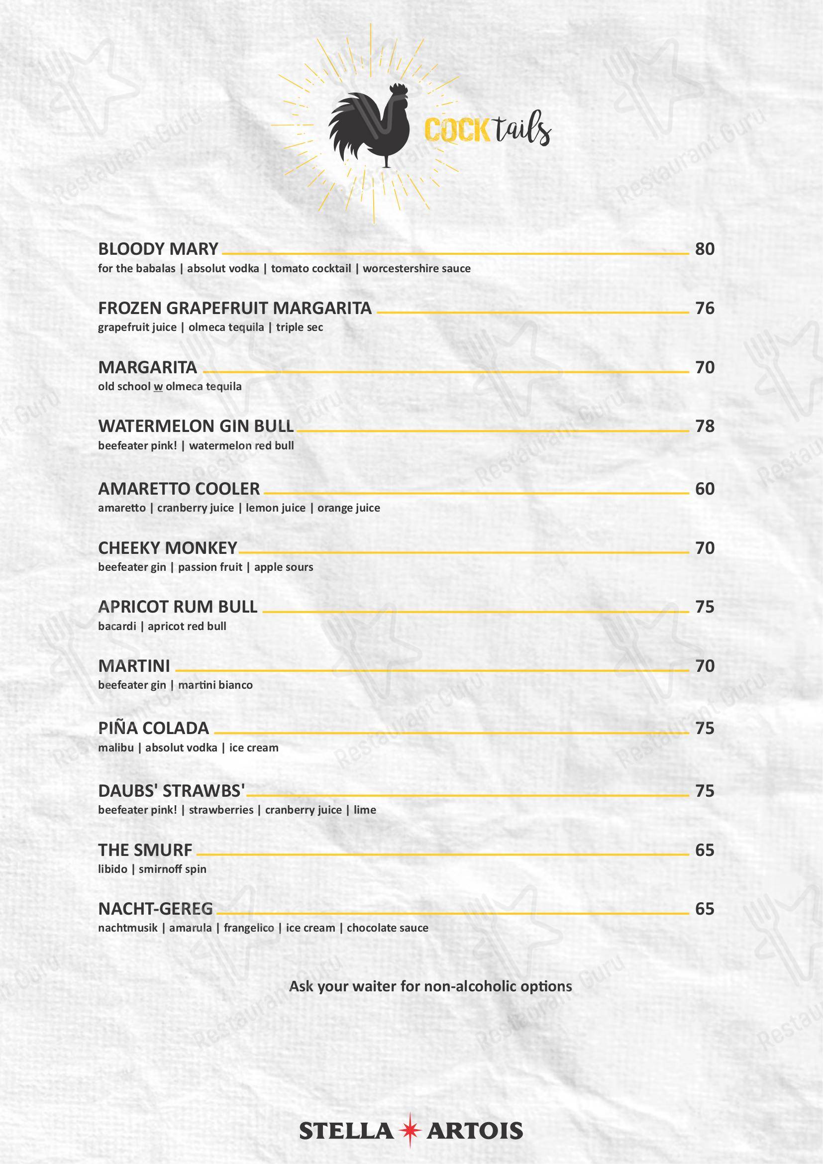 Menu at Johnny Lucky Kitchen Bar Bayswater, Bloemfontein