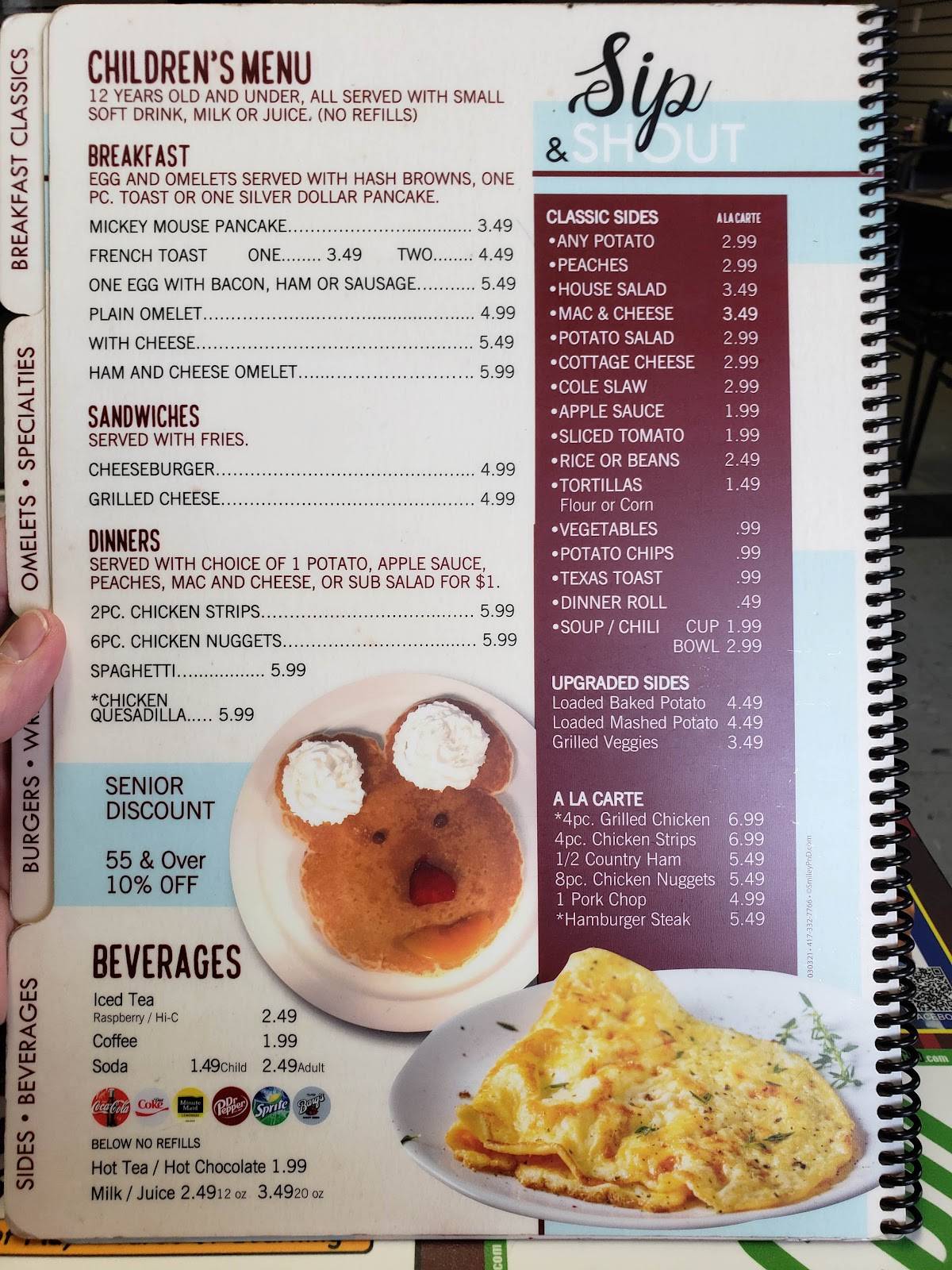 Menu at Joplin Café cafe, Joplin