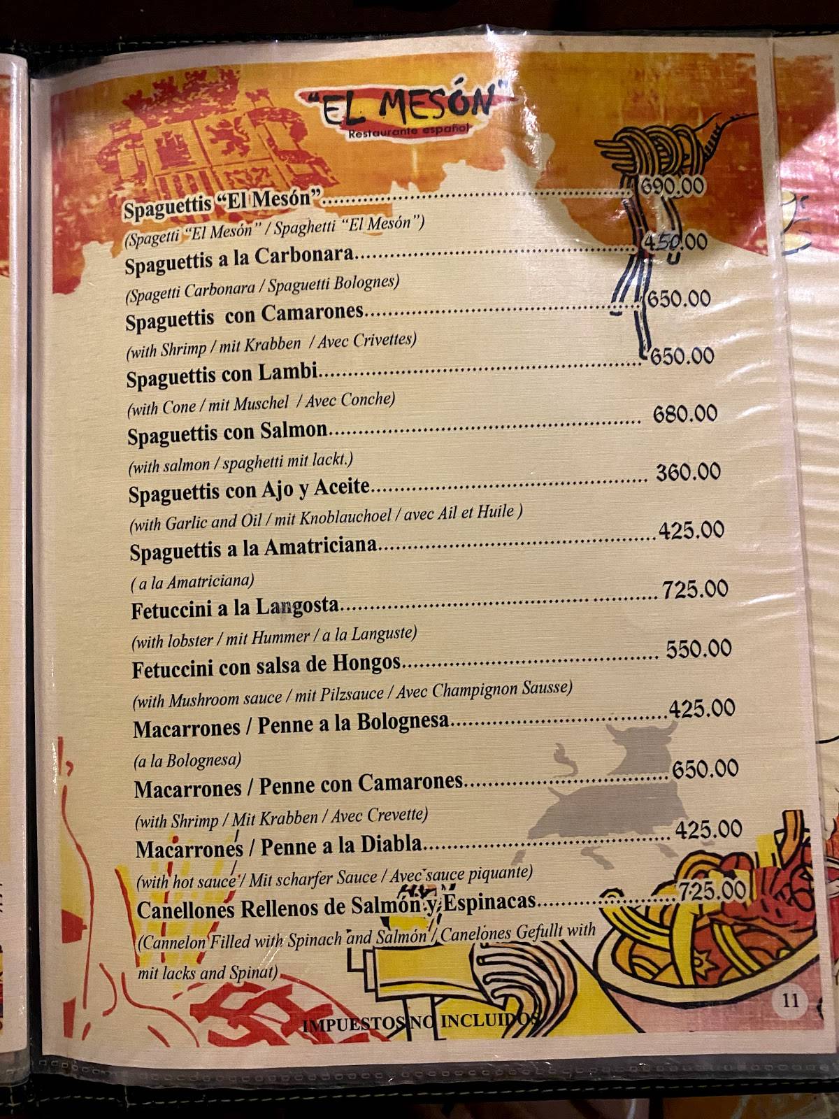 Menu at Meson Spanish Restaurant, Juan Dolio
