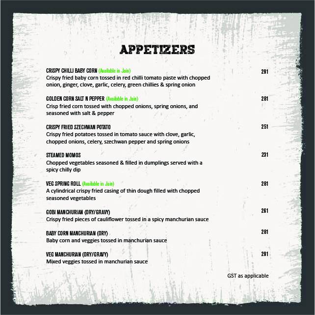 Menu at Kaidi Kitchen, Chennai