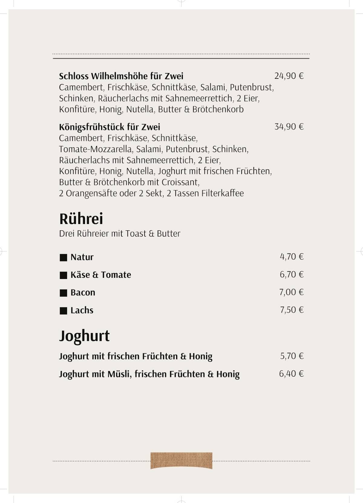 Speisekarte von Allee Café cafe, Kassel