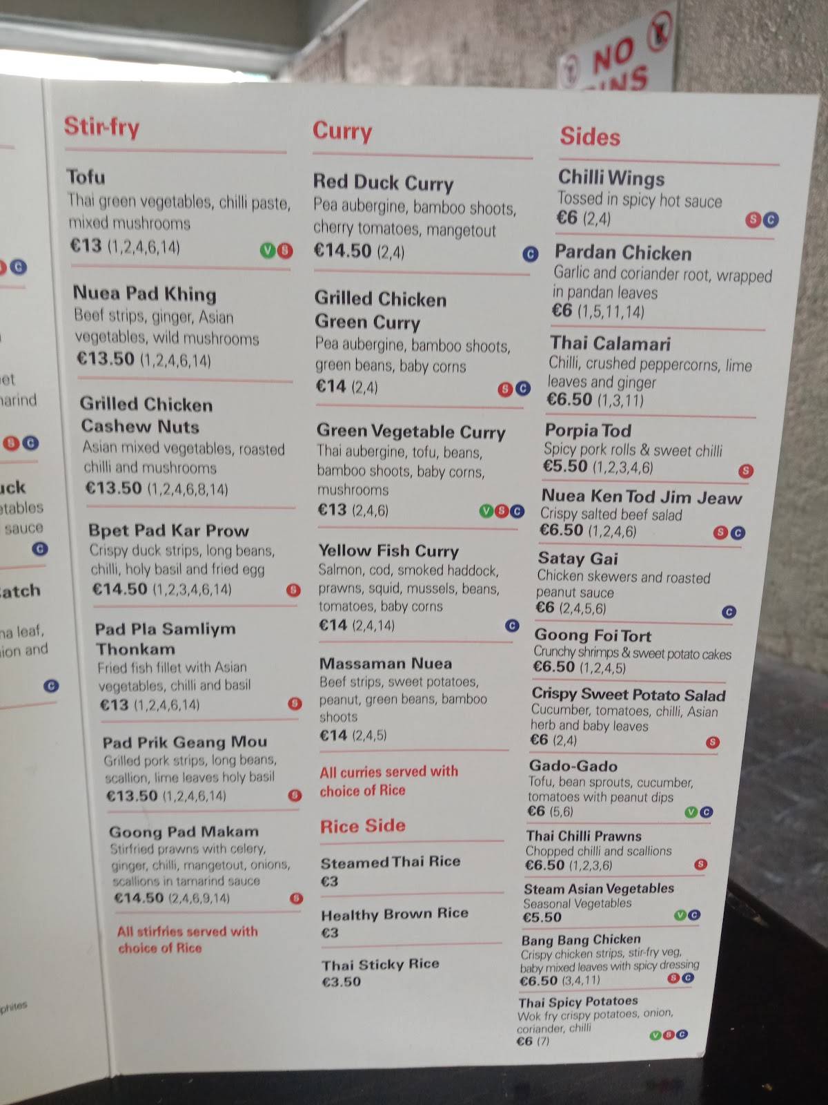 Menu at Khao Asian Street Food restaurant, Killarney