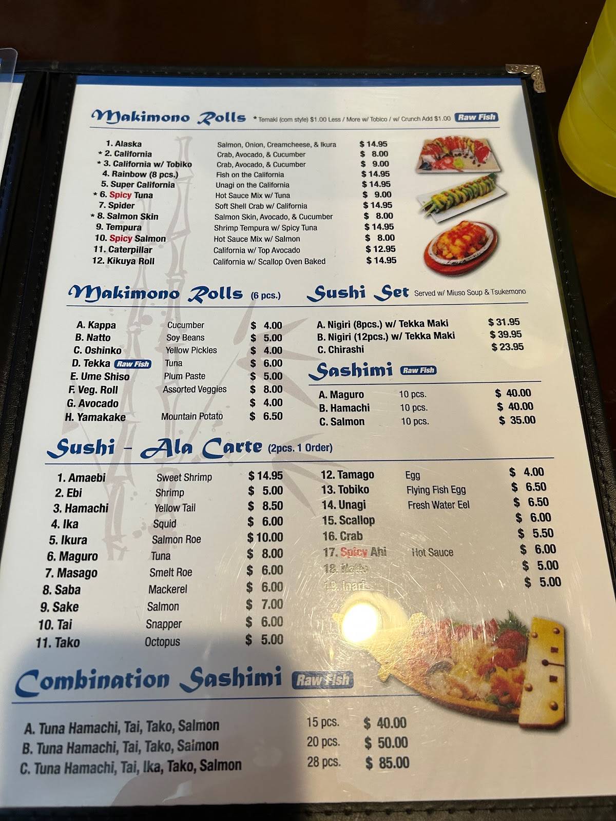 Menu at Kikuya Restaurant, Honolulu, 1315 N King St