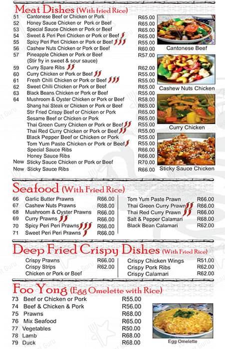 Menu at Kim Bo and Sushi waverley restaurant, Pretoria