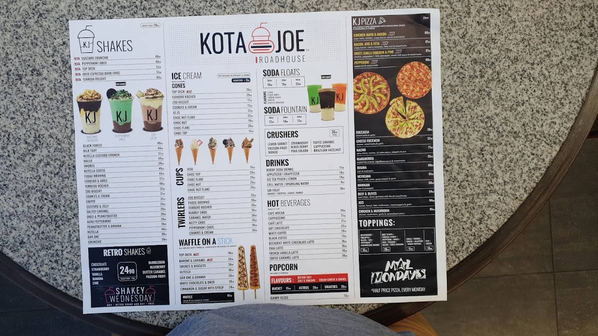 Menu at Kota Joe Roadhouse - Edenvale restaurant, Edenvale, 13 Van ...