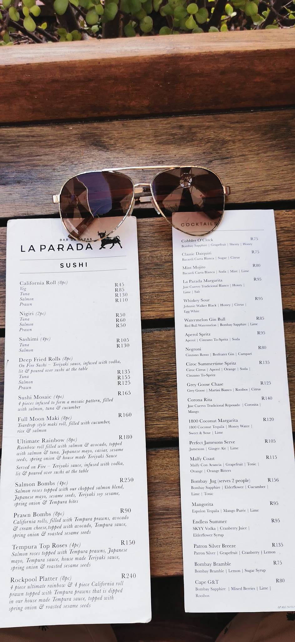 Menu at La Parada V&A Waterfront restaurant, Cape Town, 1 Dock Rd