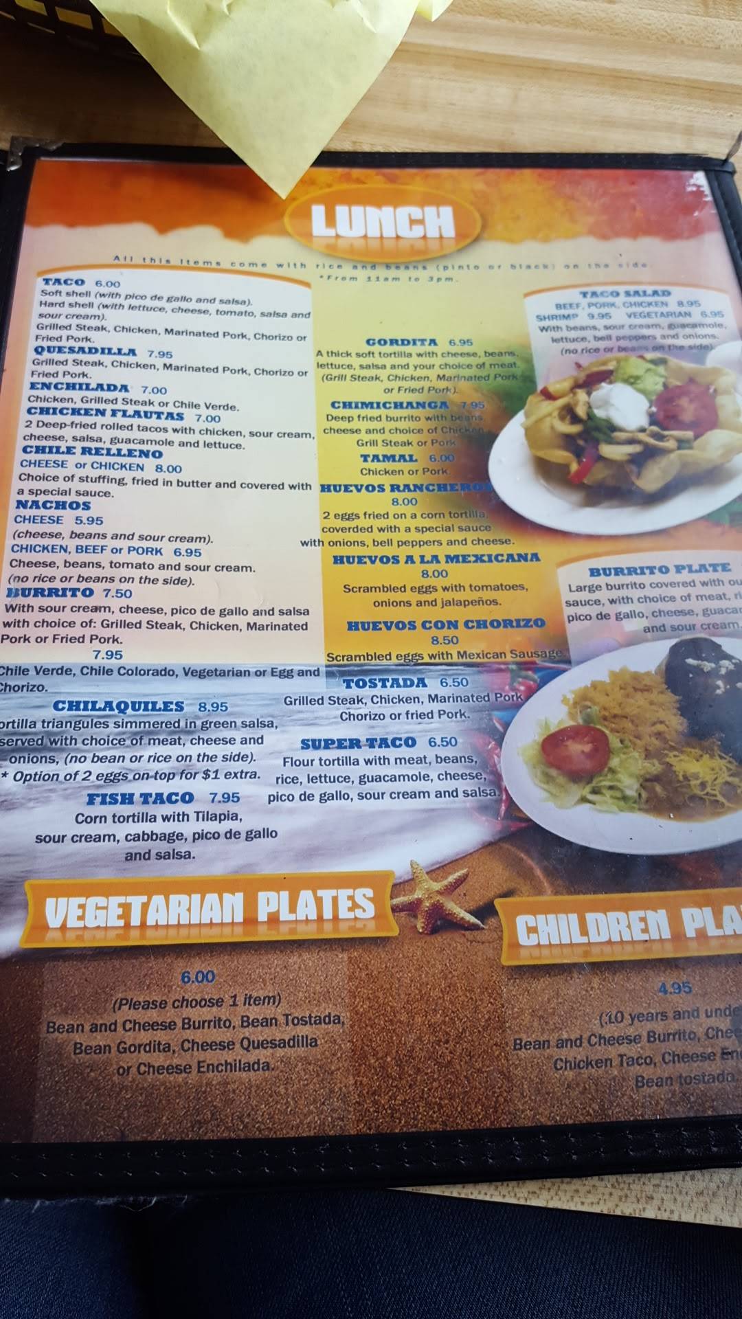 Menu at La Roca Mexican Restaurant, Newport