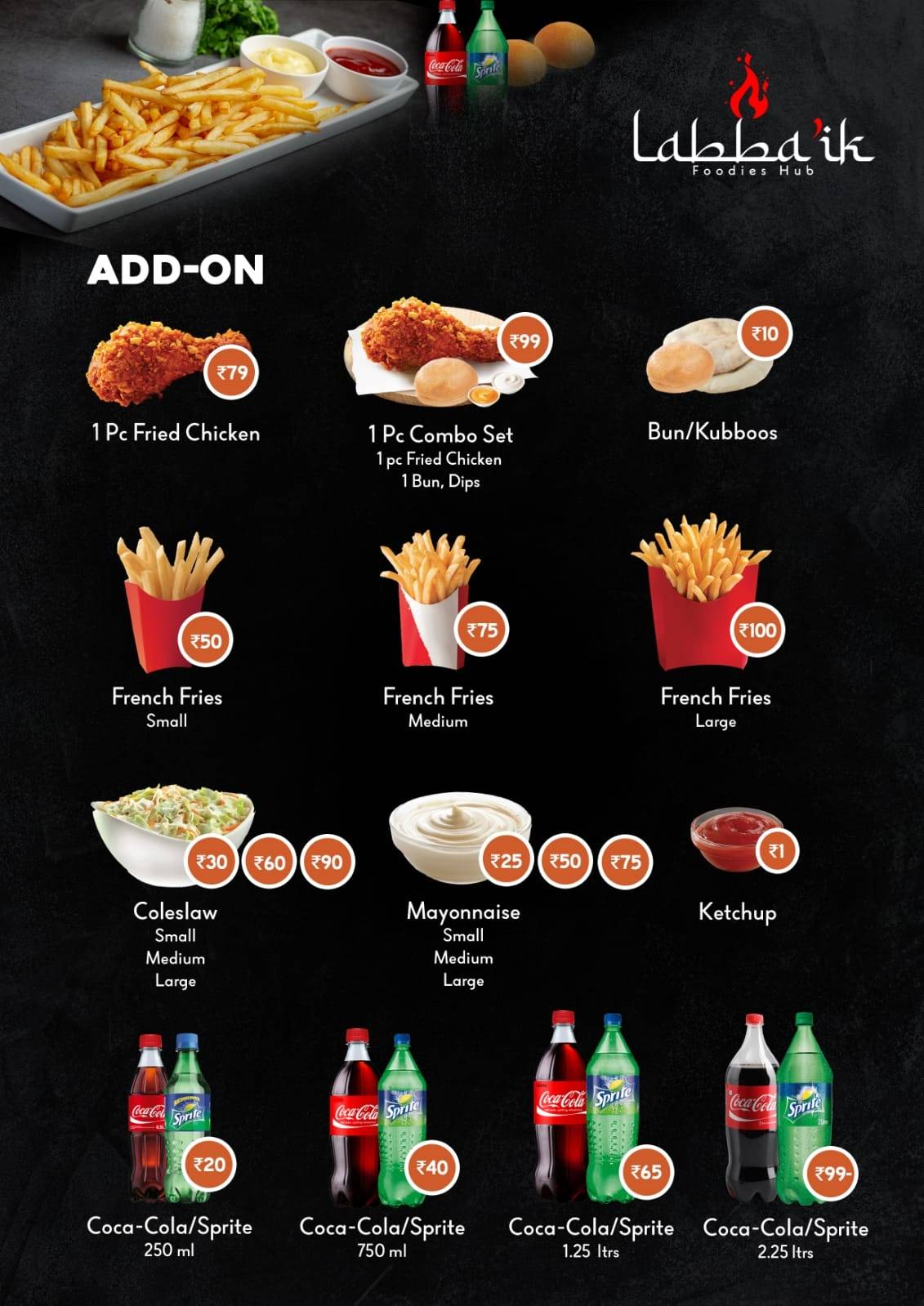 Menu at Labba'ik Fried Chicken, Kottayam