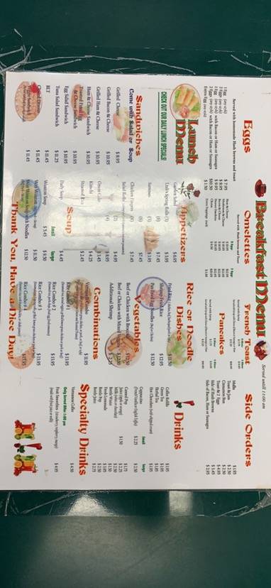 Menu at Linh's Kitchen restaurant, Whitecourt