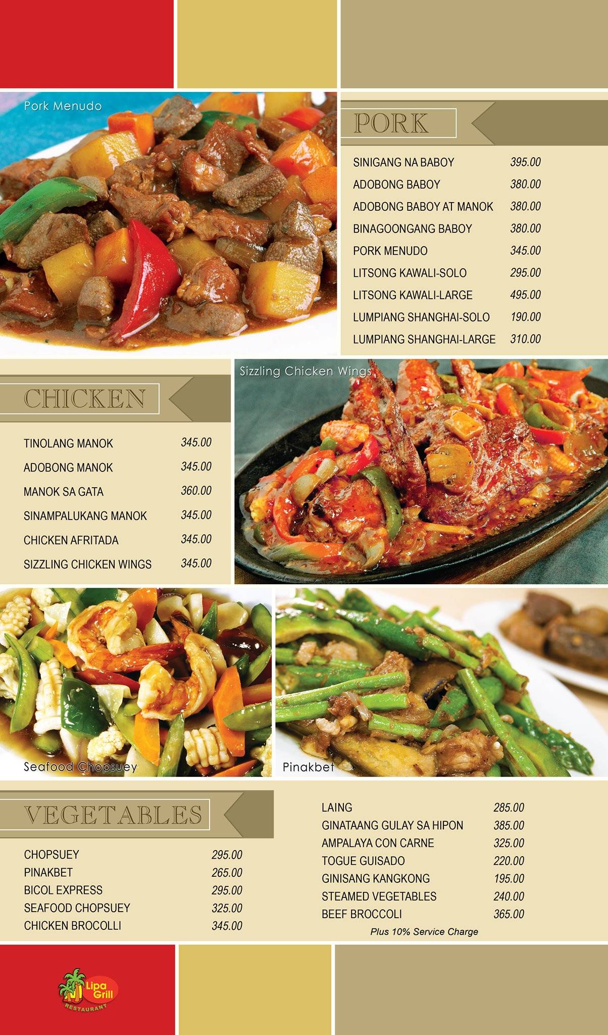 Menu at Lipa Grill restaurant, Lipa