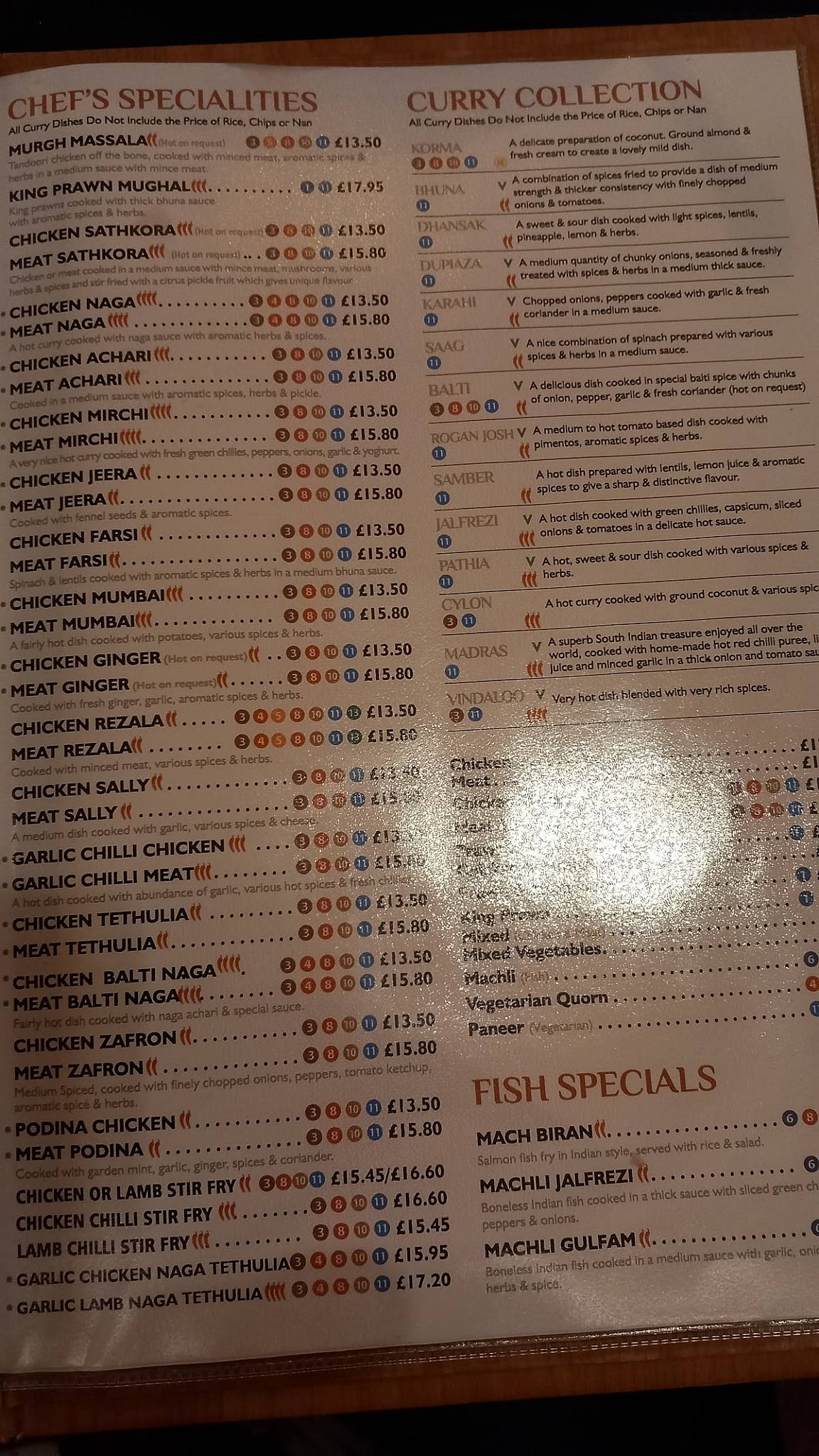 Menu at Little Indian Chef restaurant, Llanddulas