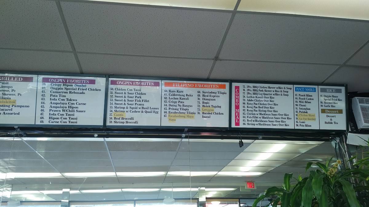 Menu at Little Ongpin Restaurant, Richmond