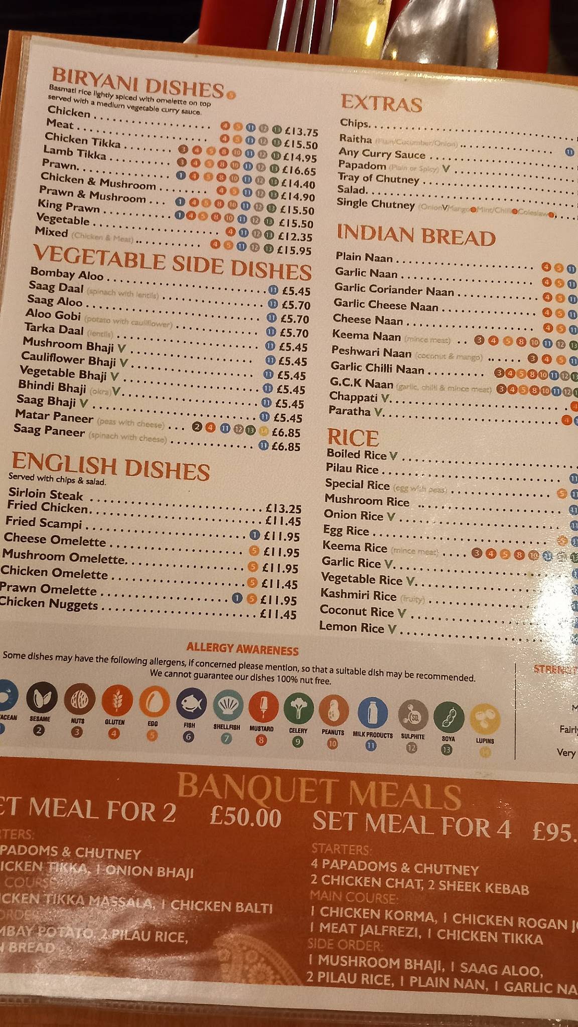 Menu at Little Indian Chef restaurant, Llanddulas