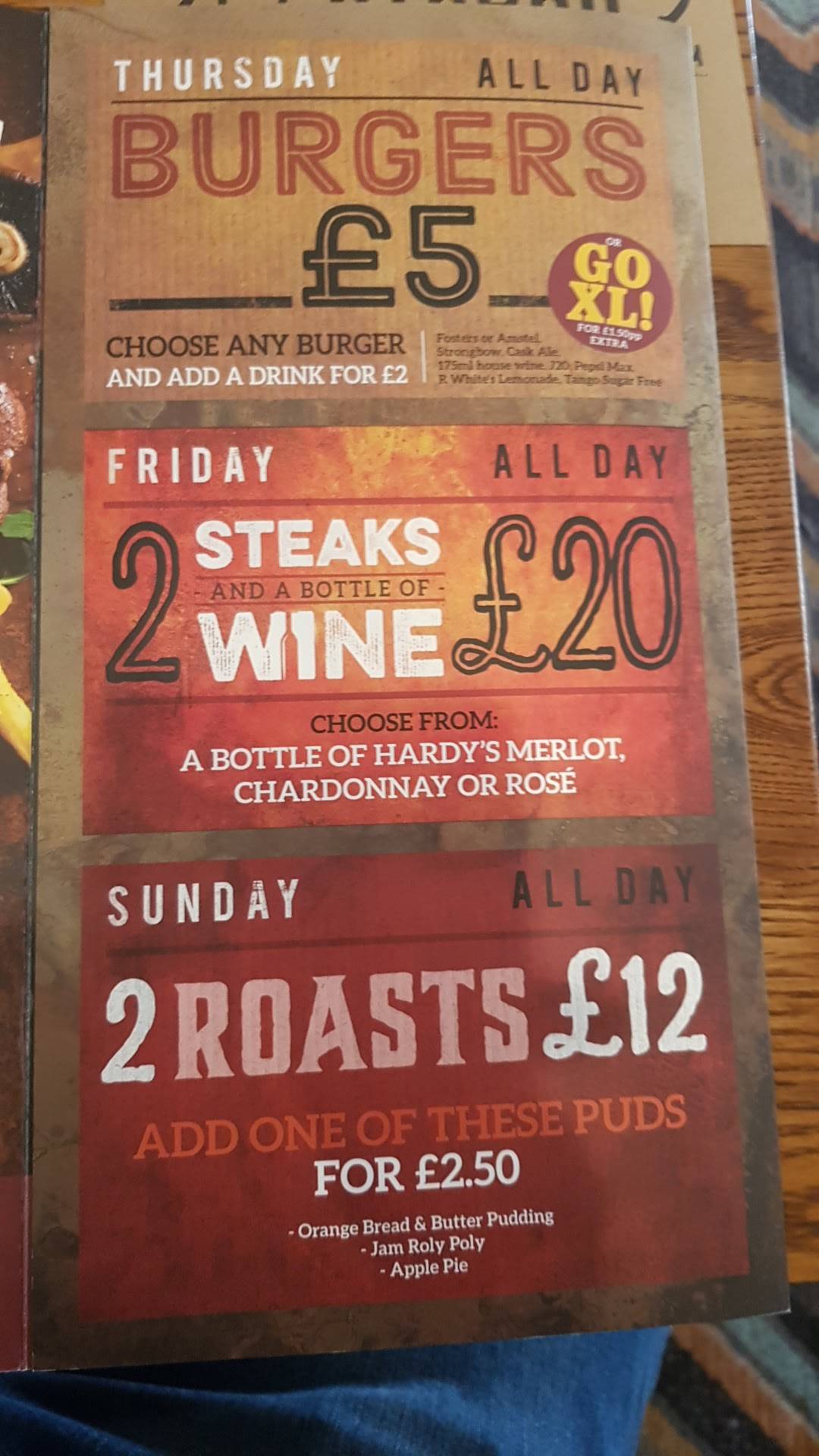 Menu at Longacre pub & bar, Skelton and Brotton