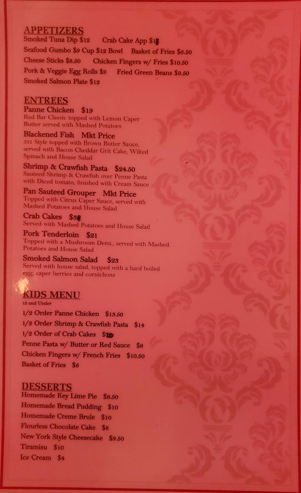 Menu at Louis Louis restaurant, Santa Rosa Beach