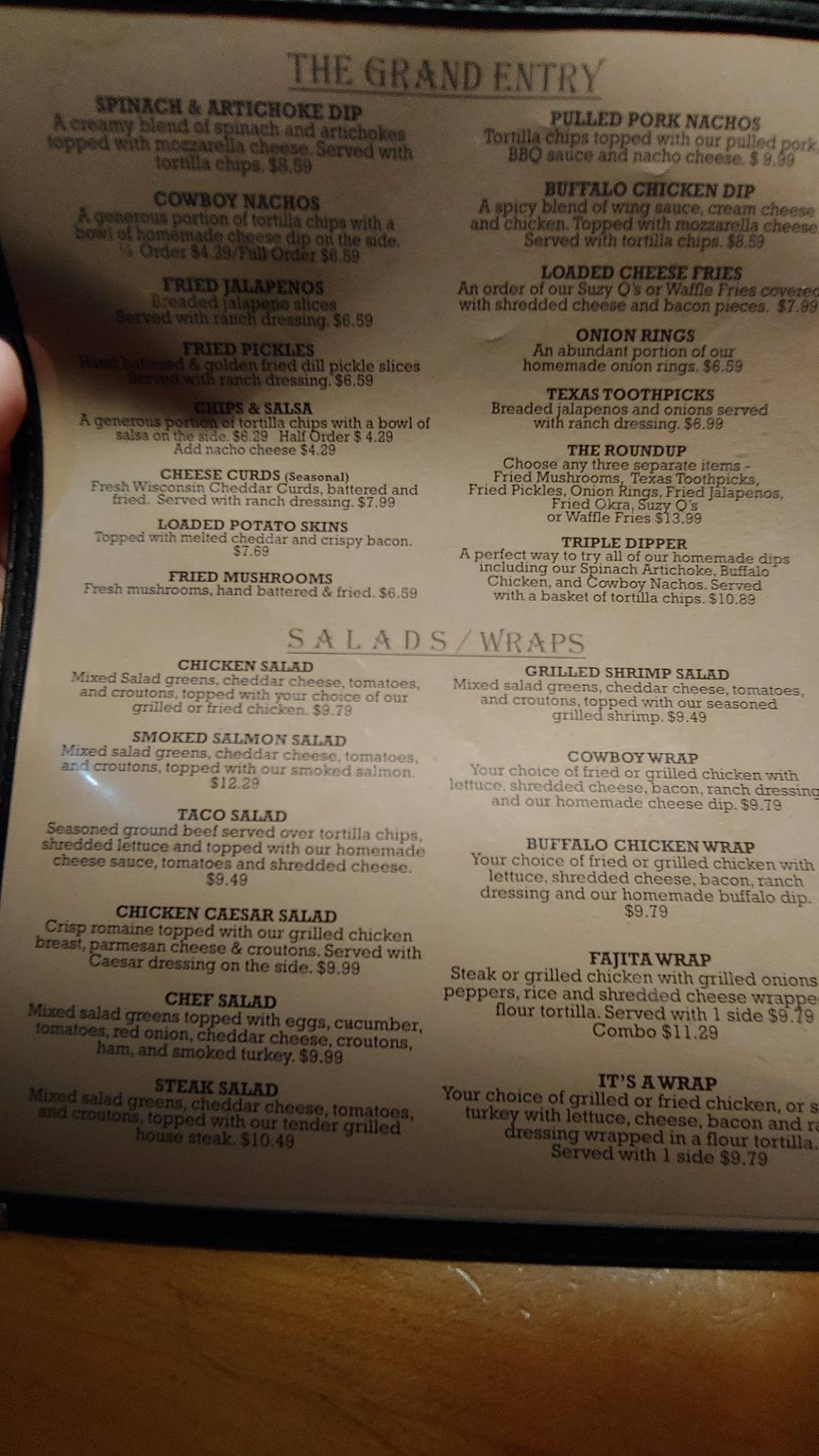 Menu at Lucky J Steakhouse & Arena, Carthage