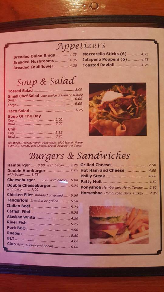 Menu at Lumpy's pub & bar, Gillespie