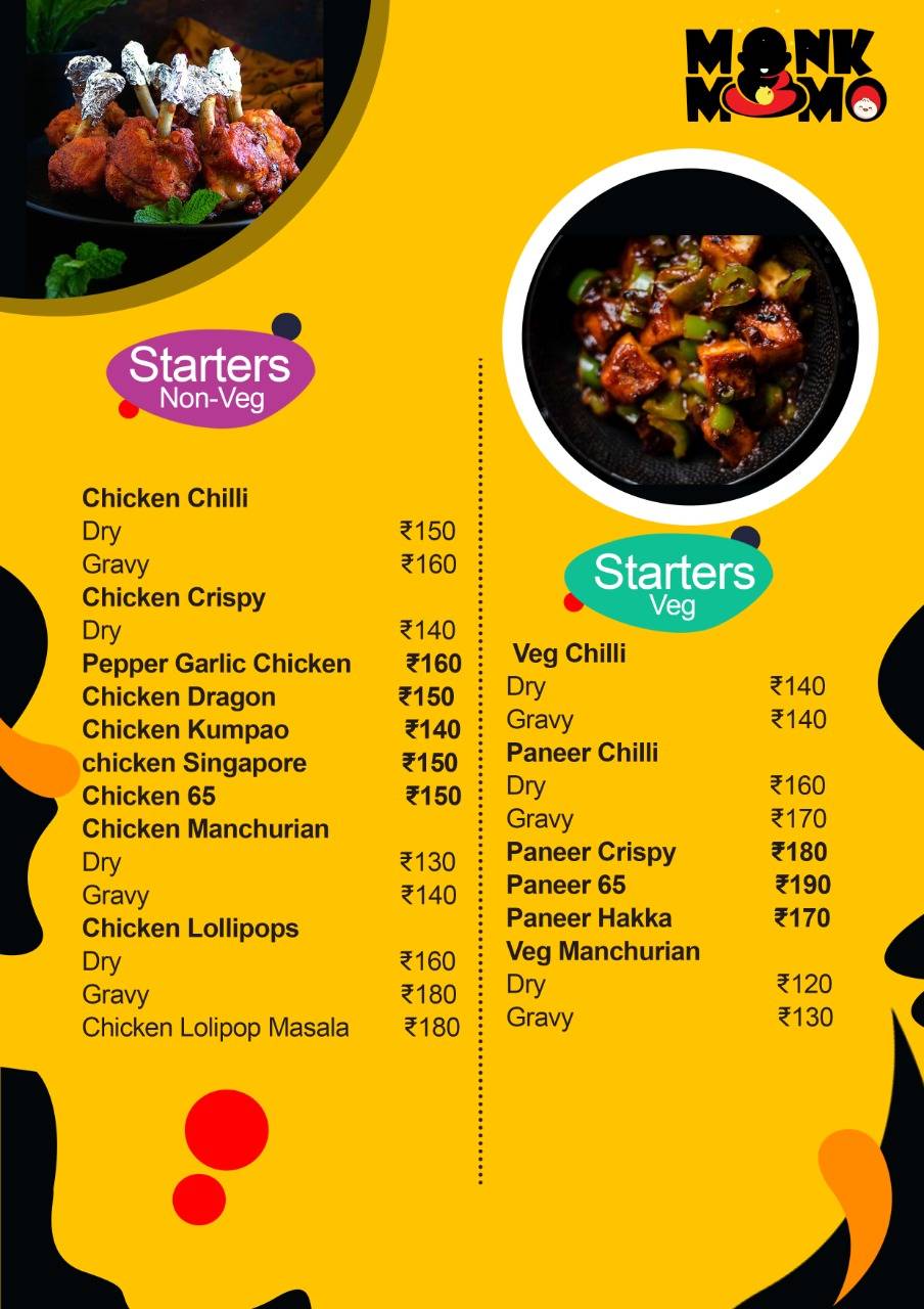 Menu at Monk Momo Asian Food Restaurants, Mahad