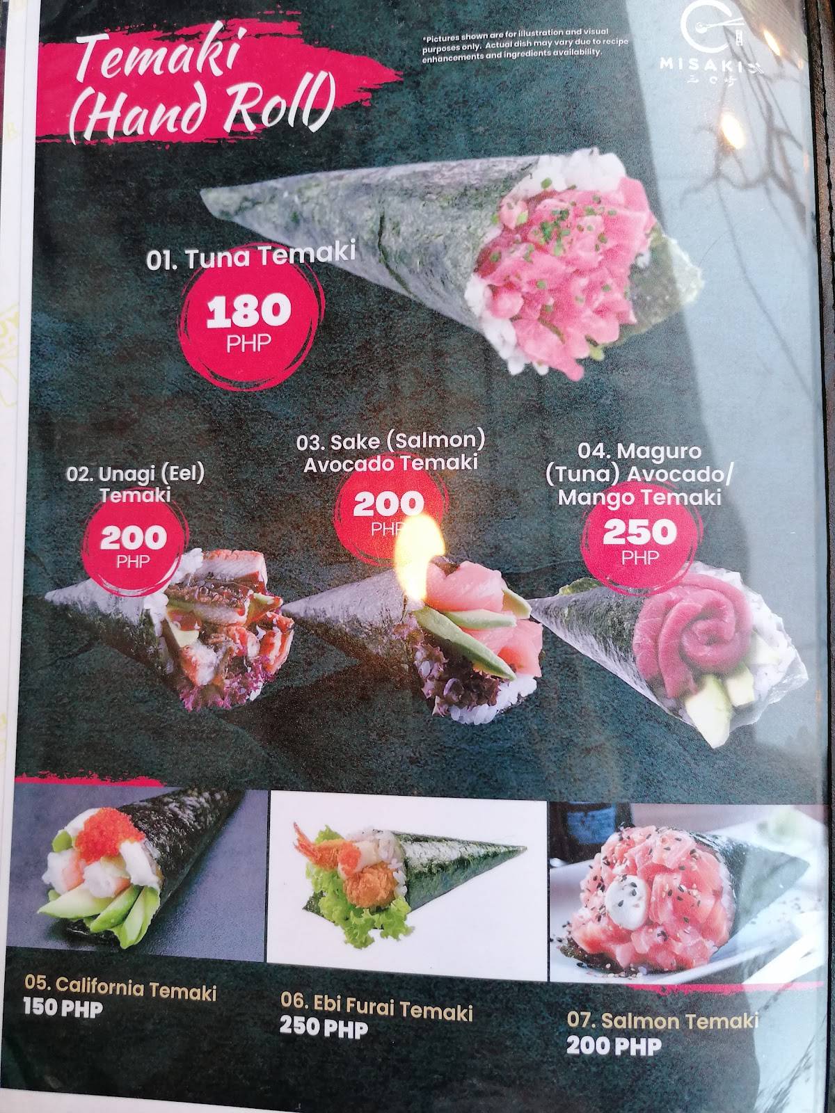 Menu at Misaki Bistro restaurant, Makati