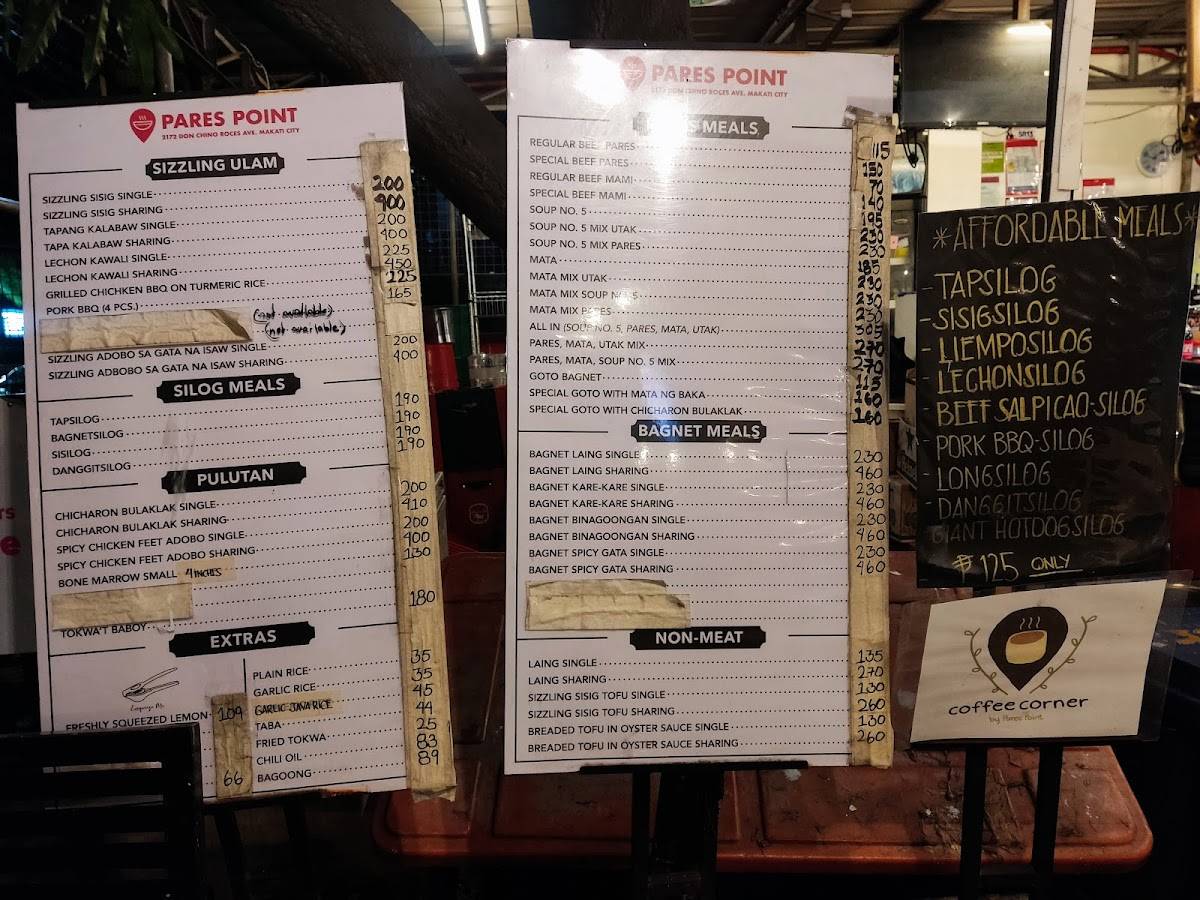 Menu at Pares Point Grill and Resto Bar, Makati