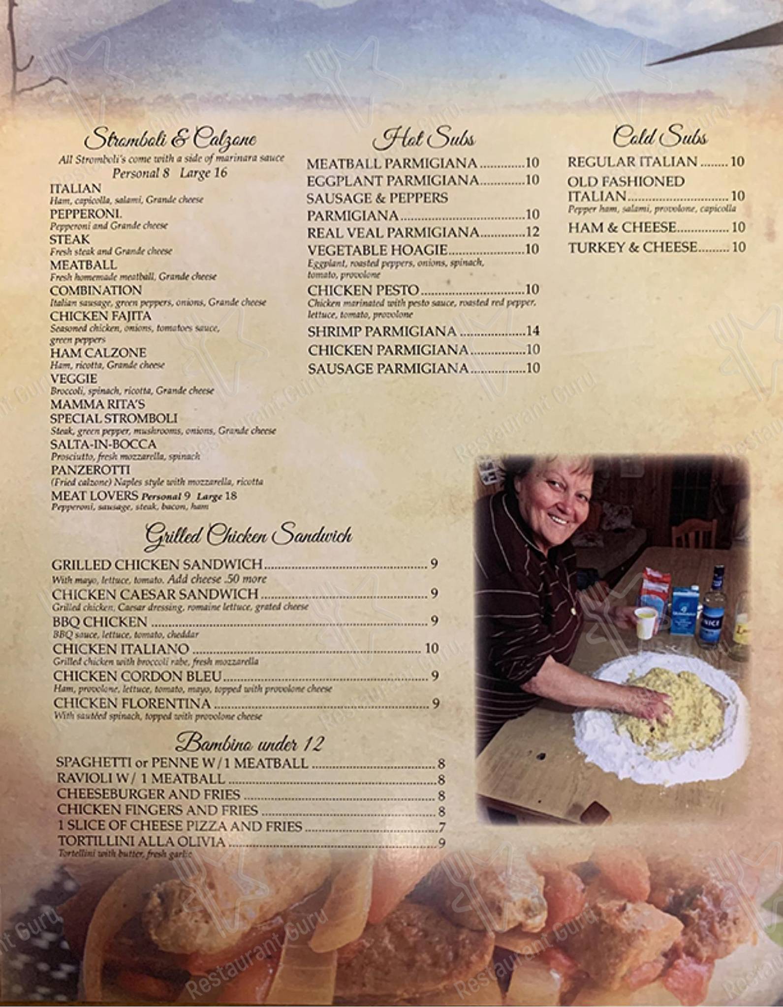 Menu at Mamma Rita's Pizzeria & Italian Grill, Groveland, State Rte 50