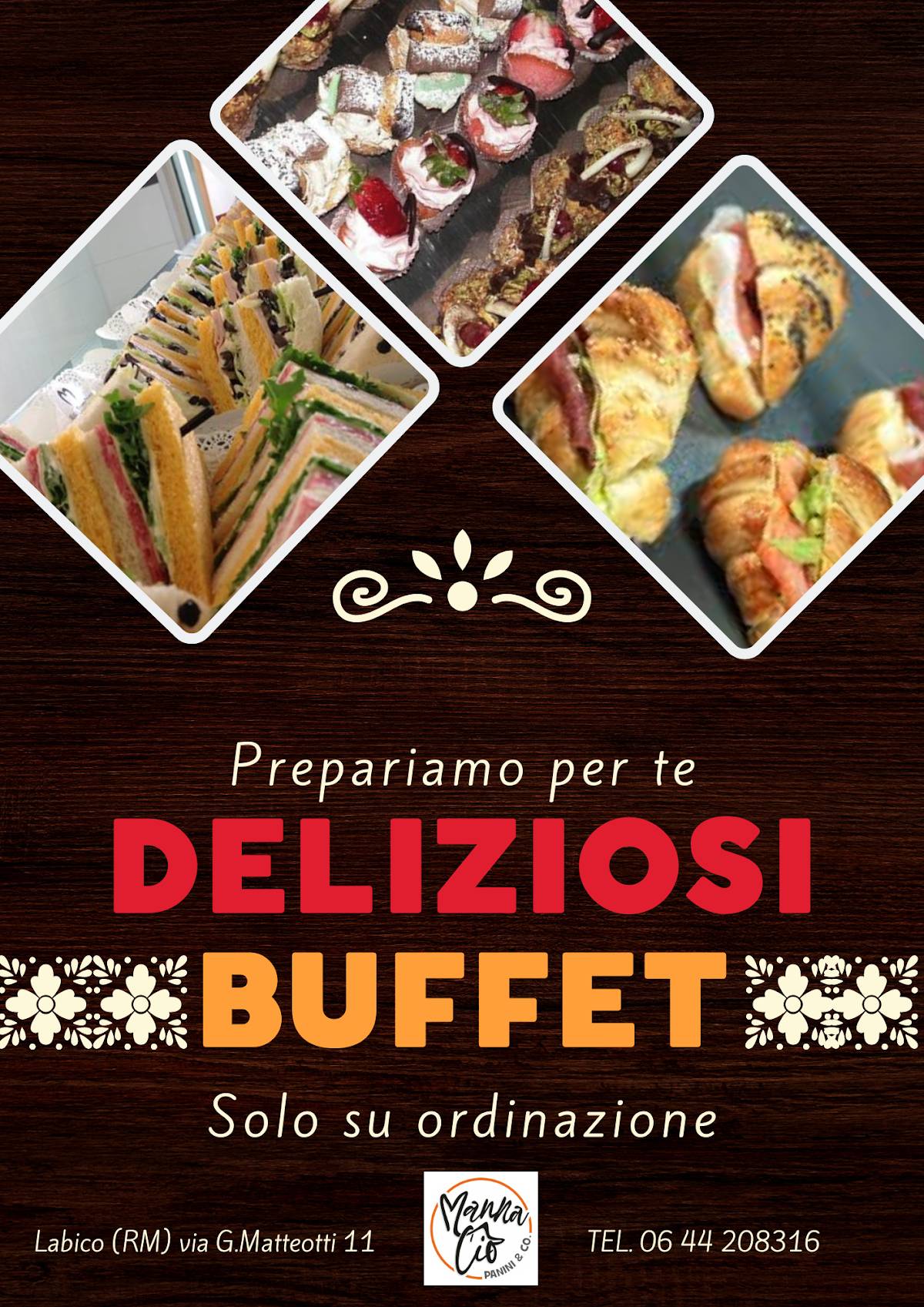 Menu at Manna ciò, Labico