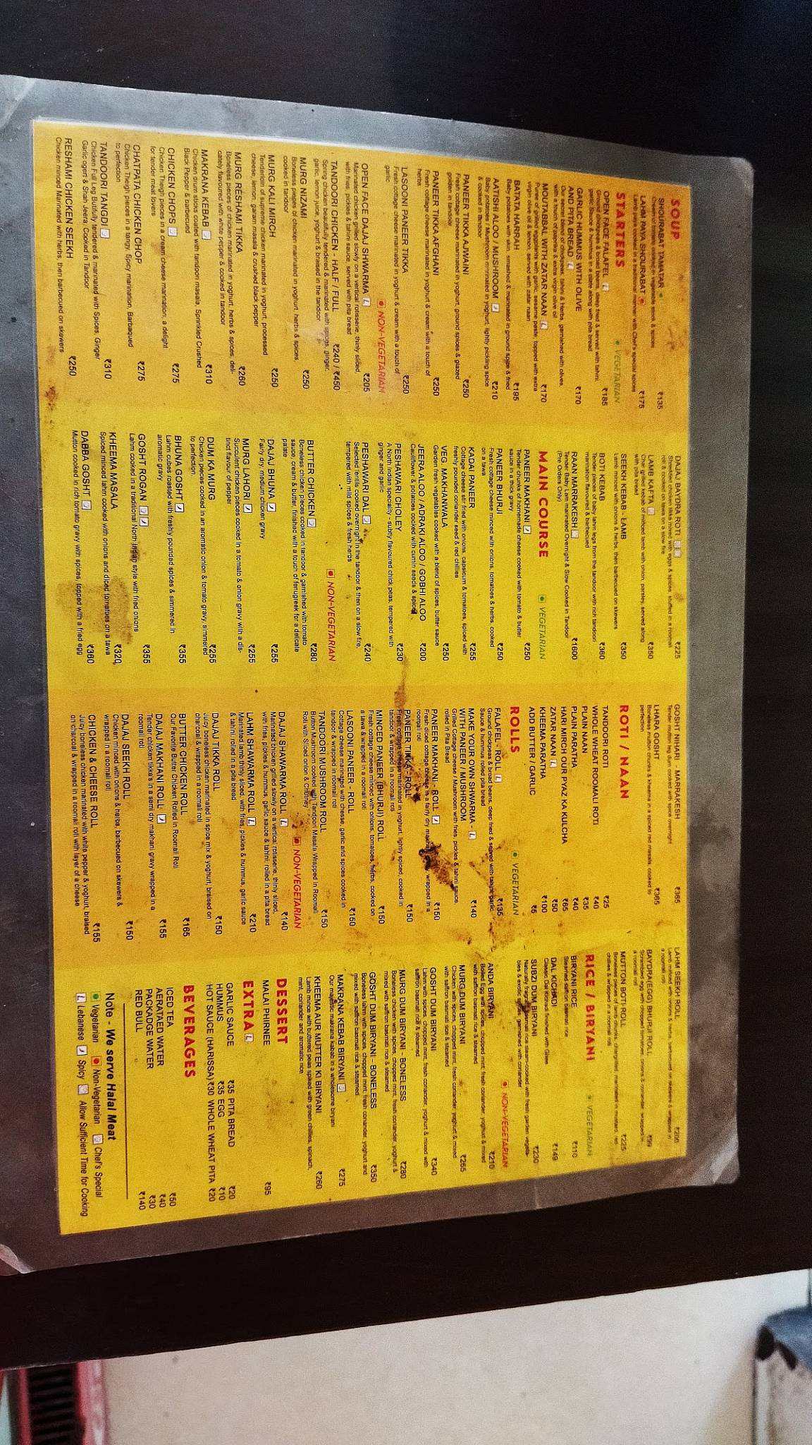 Menu at Marrakesh, Pune, Sr. No. 85