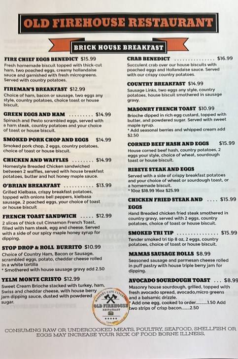 Menu at Masonry Cafe Catering, Yelm