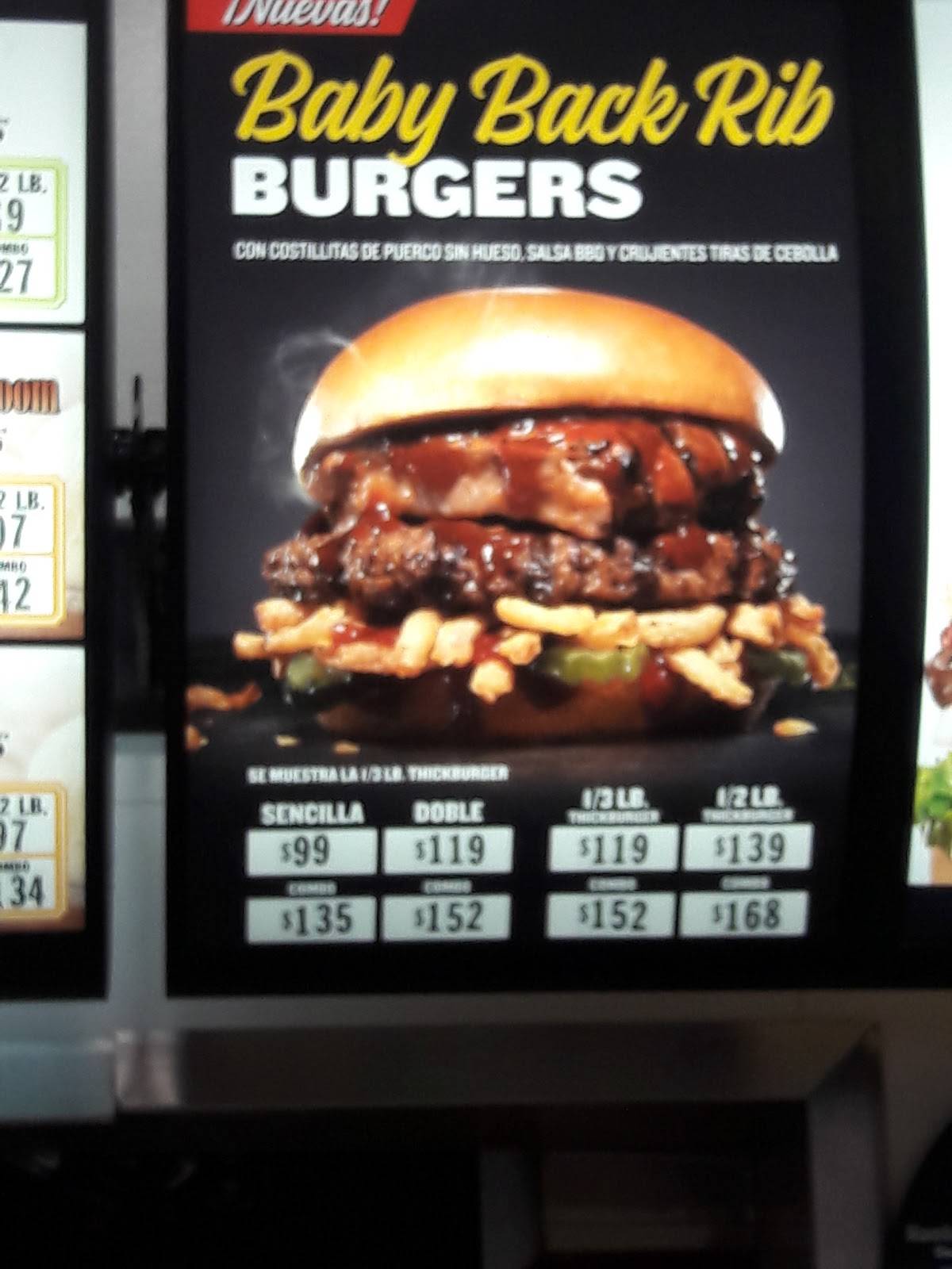 Menu at Carl's Jr. restaurant, Mazatlán, Av. de la Marina 400
