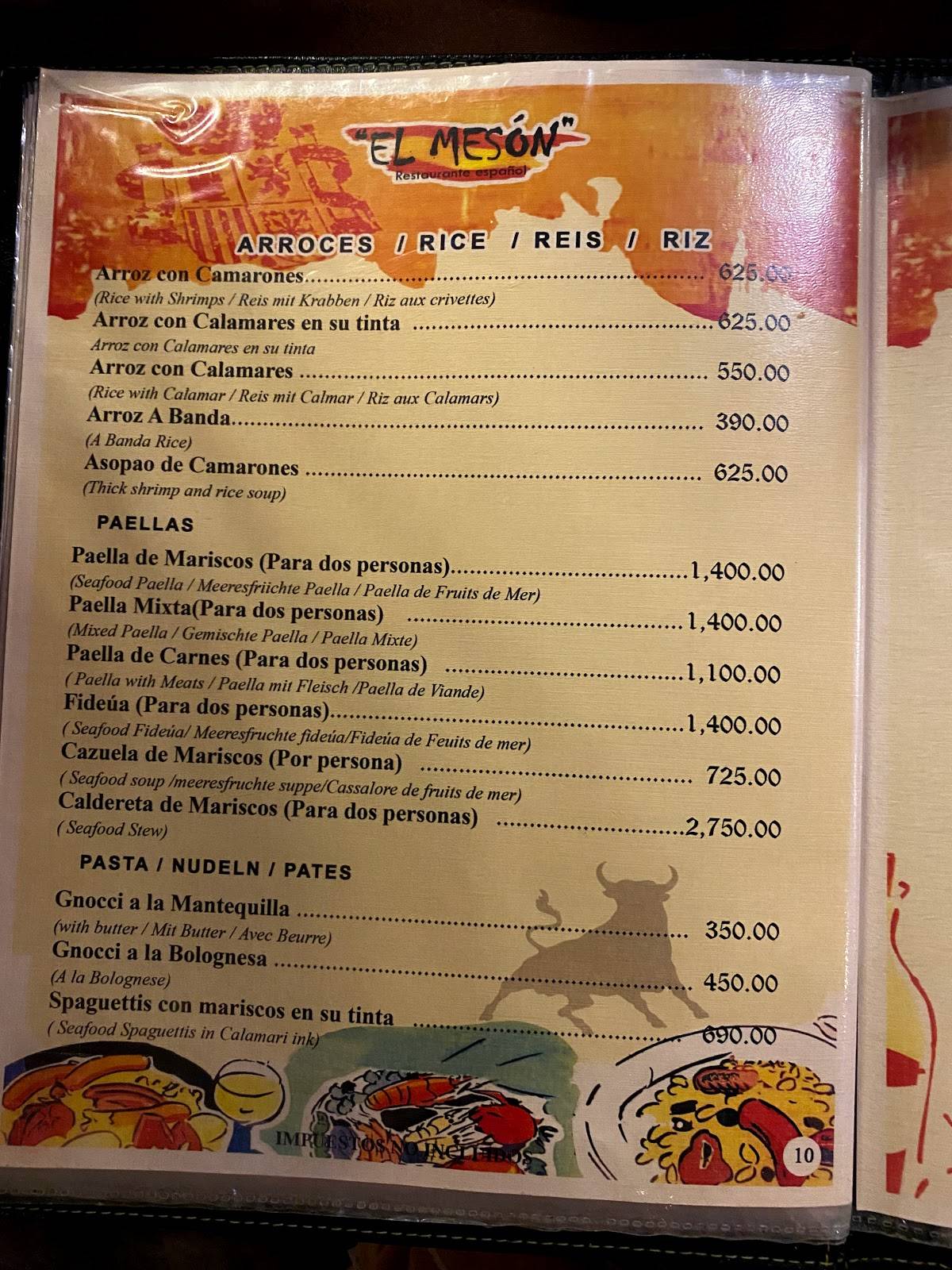 Menu at Meson Spanish Restaurant, Juan Dolio